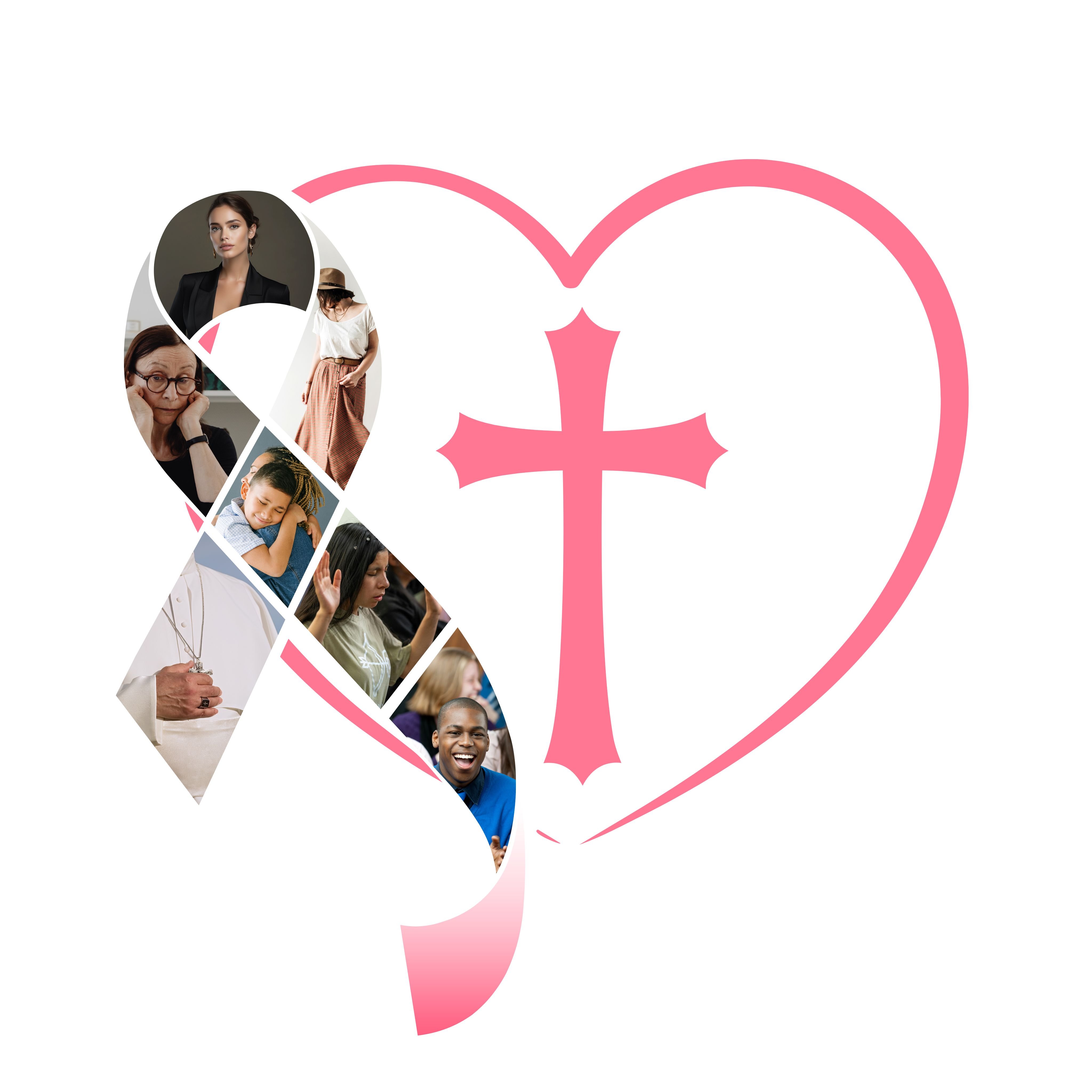 Faith & Support Canva Photo Frame Template: Pink Cross, Heart ...