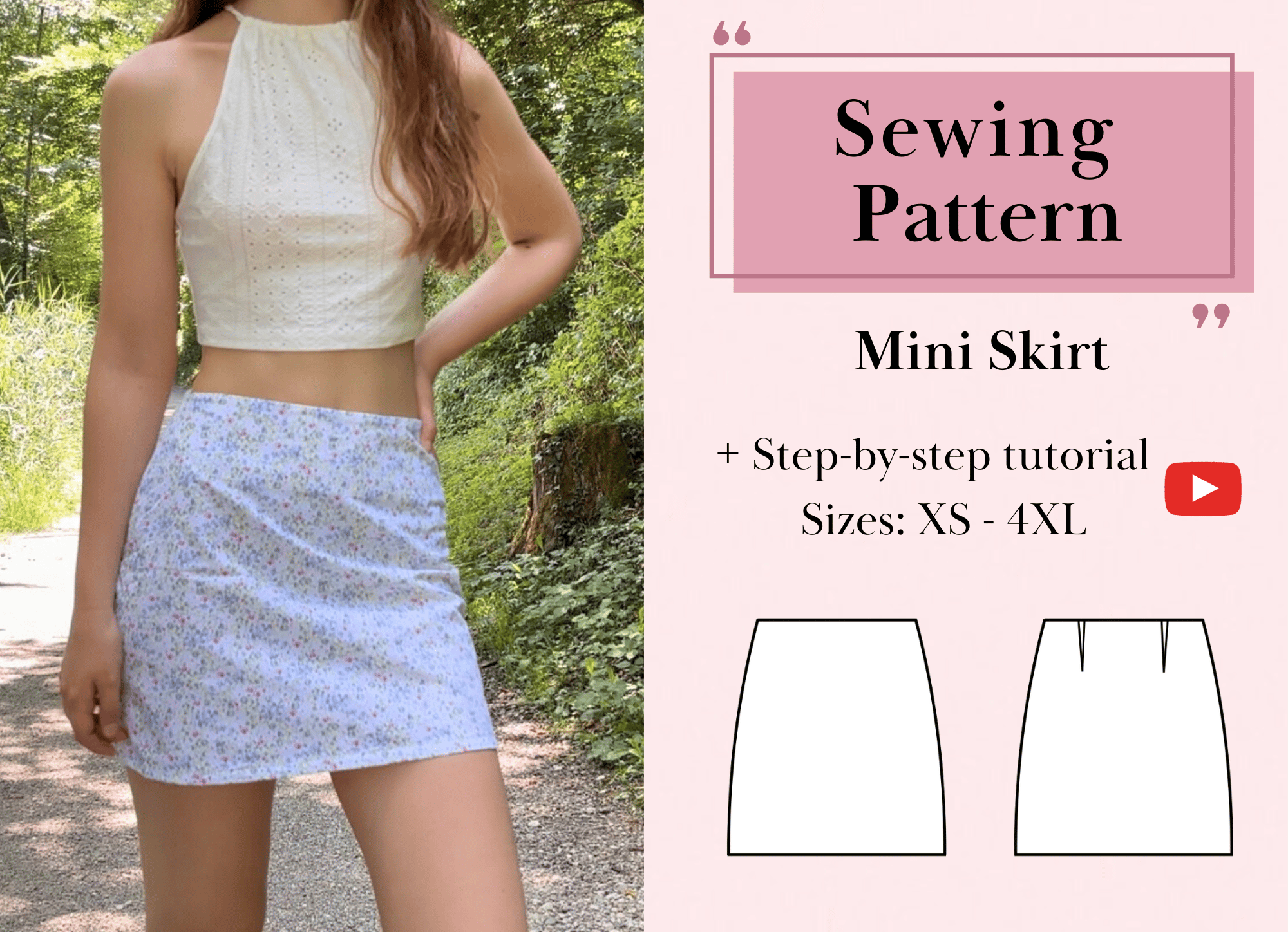 A-Line Mini Skirt - PDF Sewing Pattern - Payhip