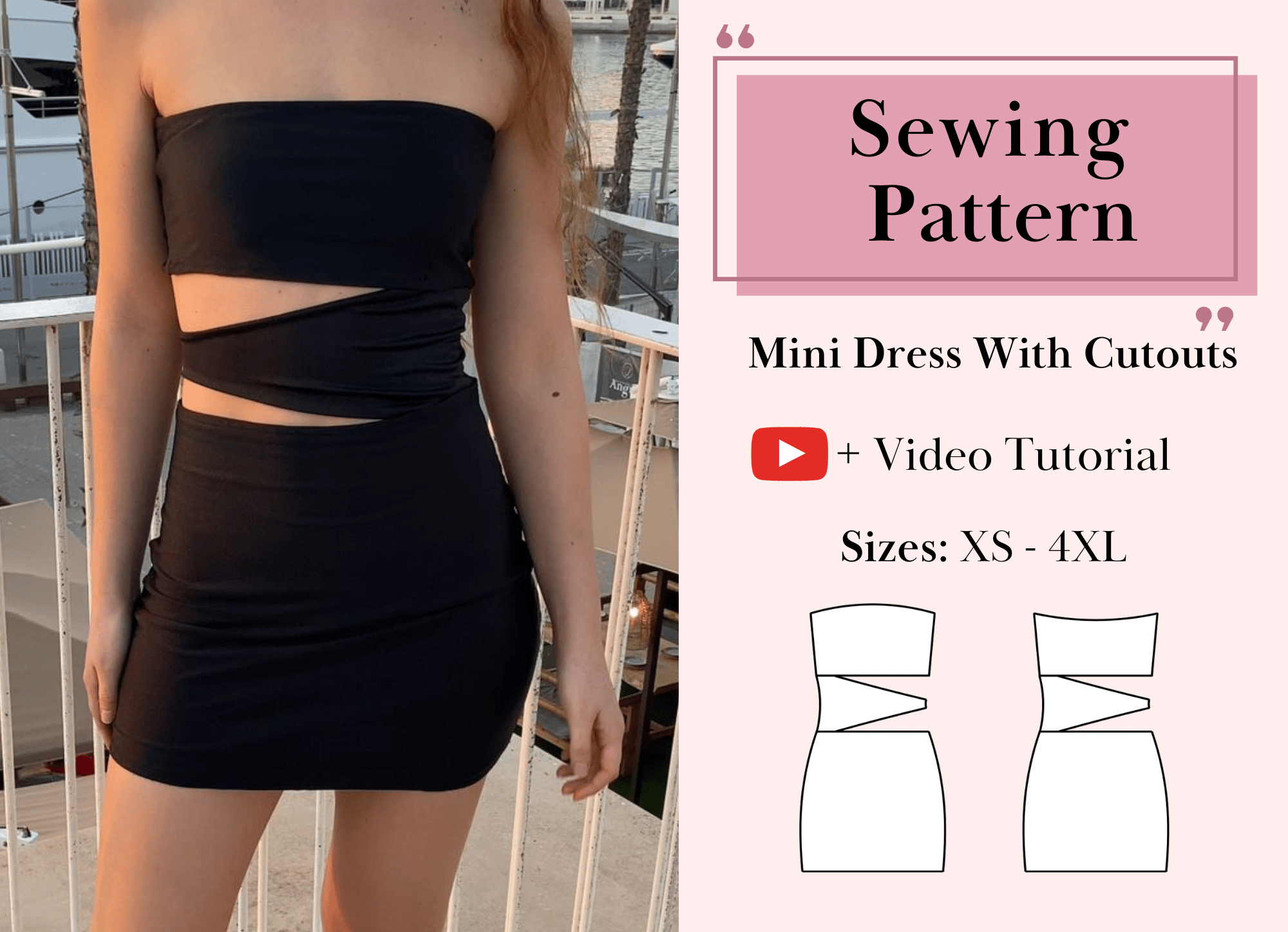 Cut-Out Mini Dress - PDF Sewing Pattern - Payhip