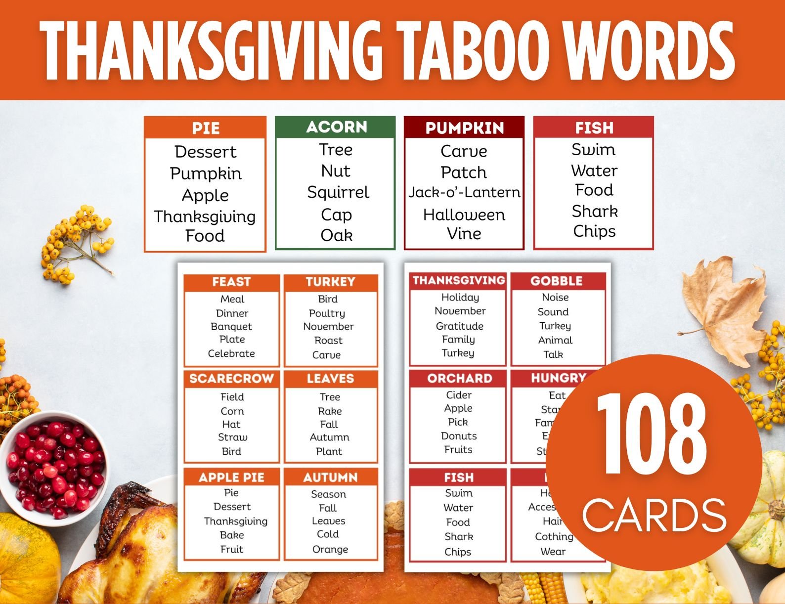 Thanksgiving Taboo Words - Payhip