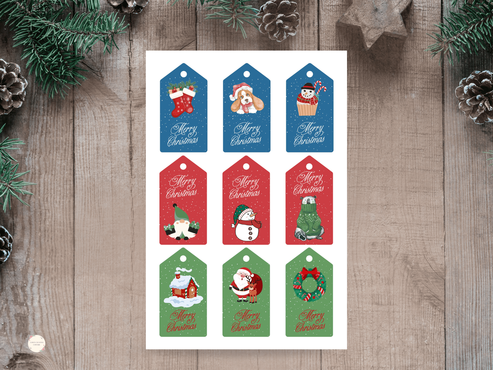 Printable Classic Christmas Tags – Traditional Holiday Gift Labels - Payhip