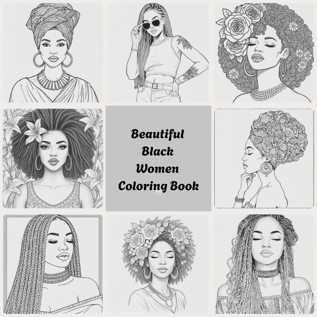 Beautiful Black Women Coloring Book (Printable) - Payhip