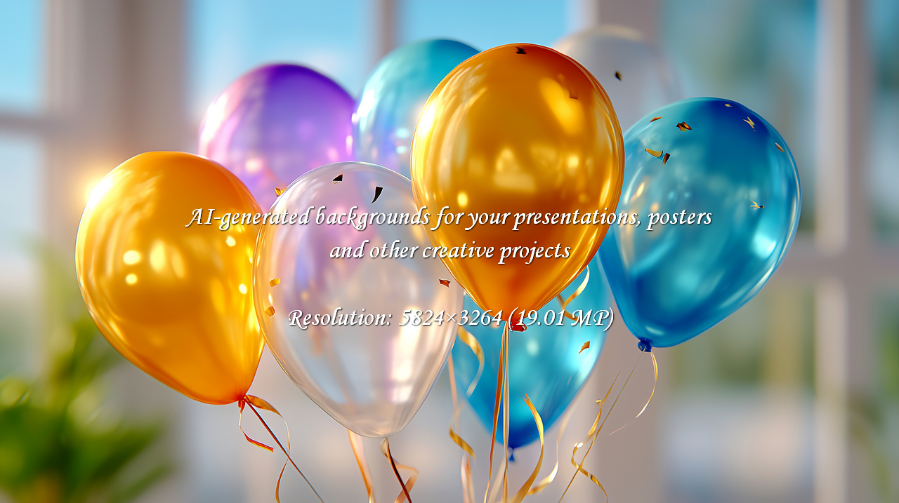 Vibrant celebratory balloons float joyfully, creating an atmosphere of ...