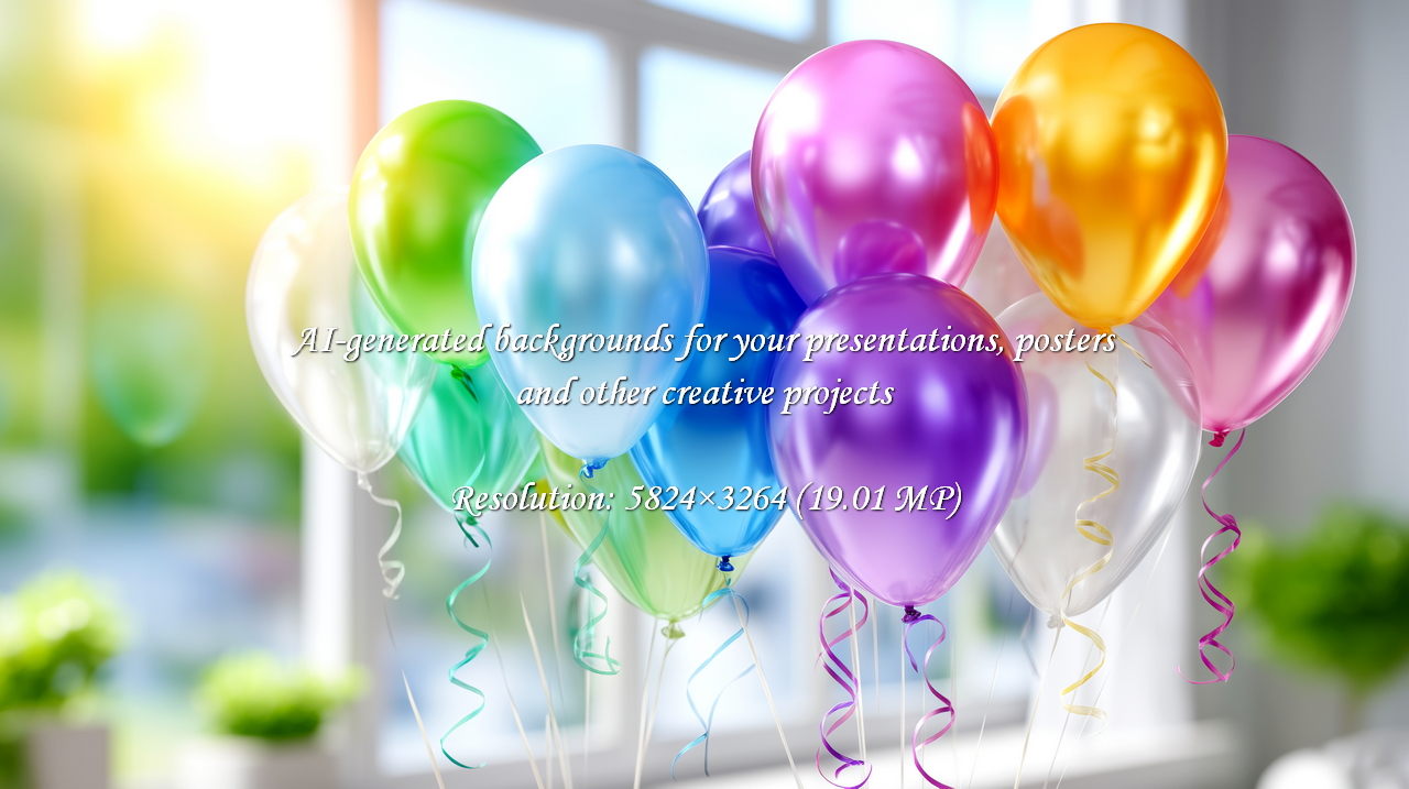 Vibrant balloons float joyfully indoors, creating a festive atmosphere ...