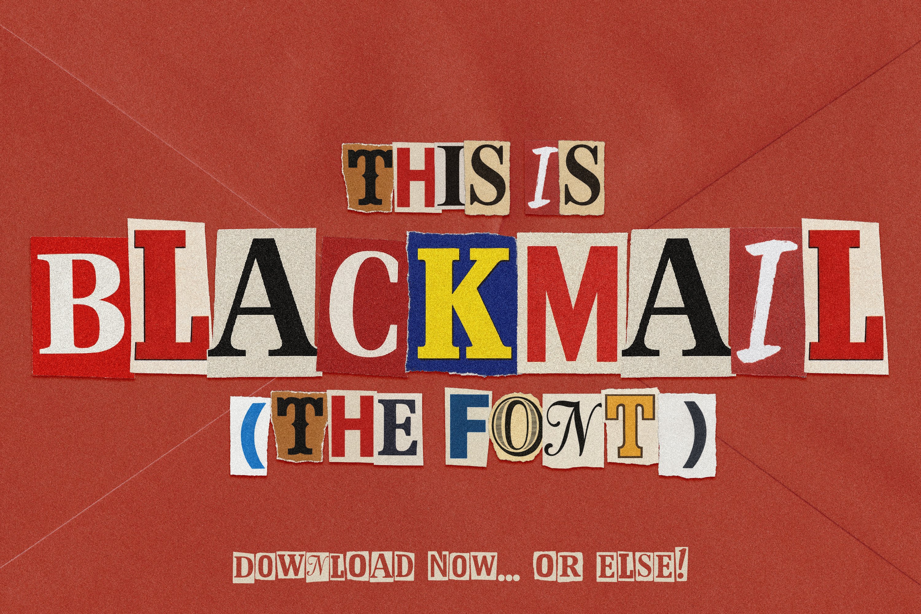 Blackmail — Ransom Style Paper Cutout Font Duo - Magazine Cutout Paper Font