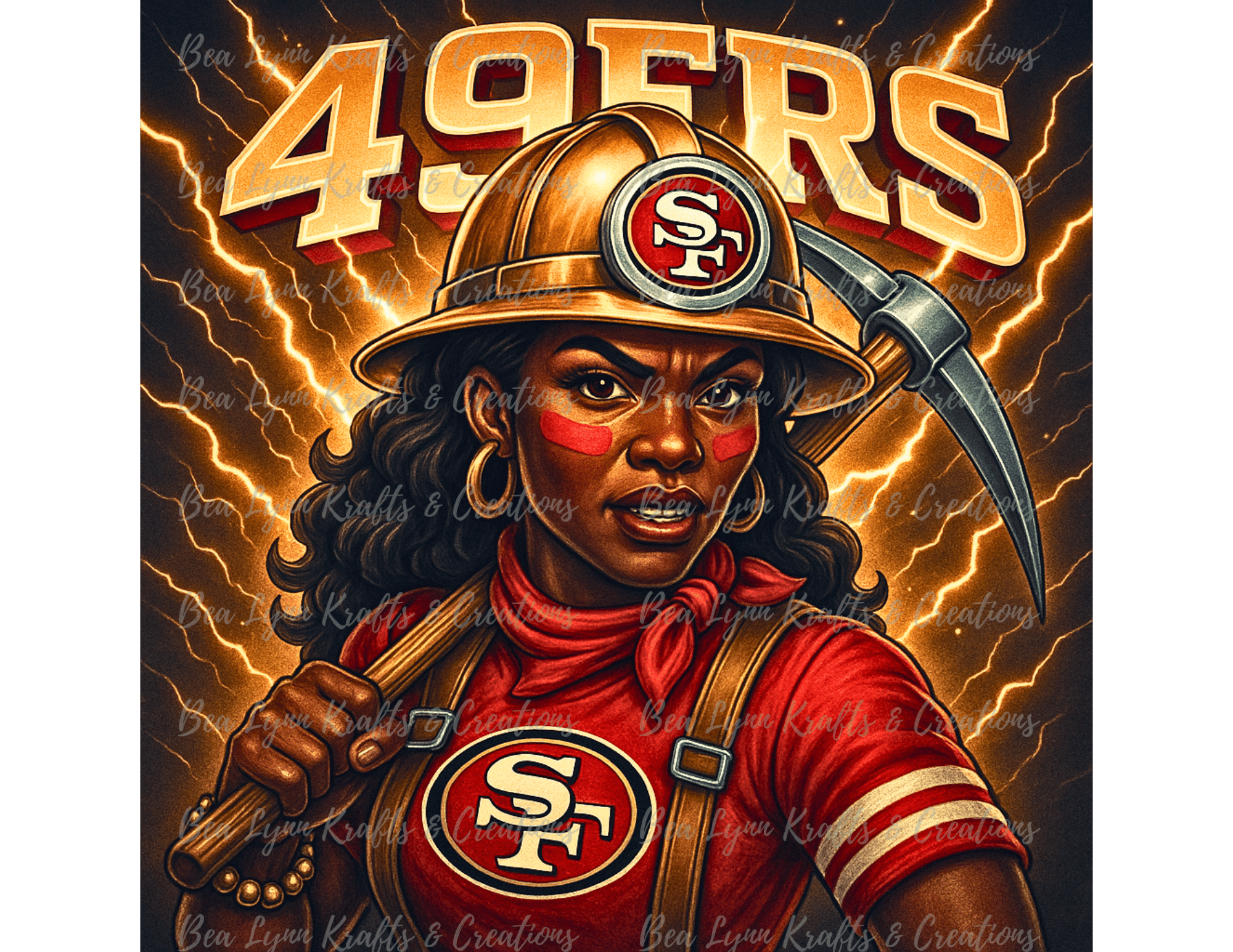 49ers Miner Girl PNG – Strong African American Fan Art - Payhip