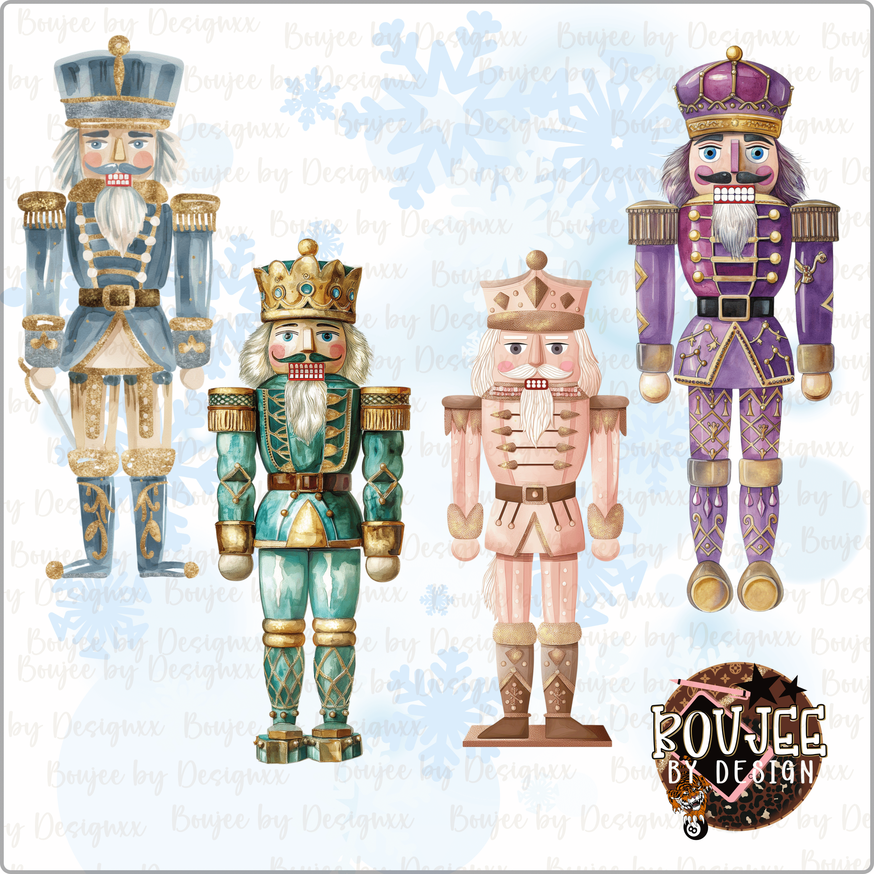 Pastel Nutcracker Bundle | Boujee Christmas PNG Set | Hand-Painted ...