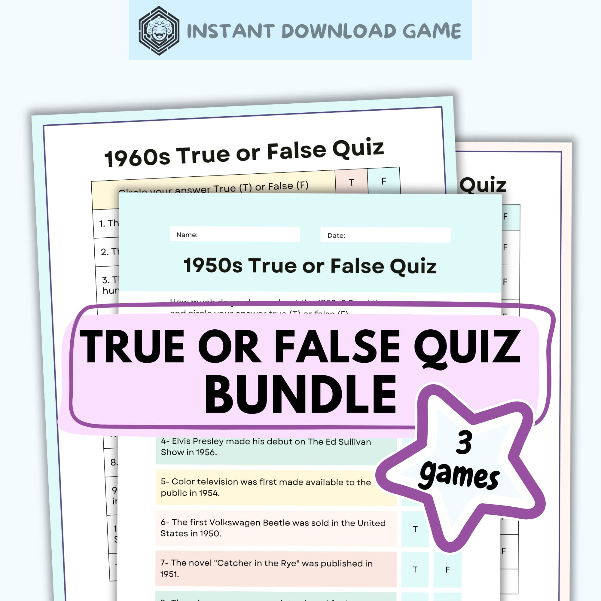 Remember When: True or False Trivia Game for Seniors