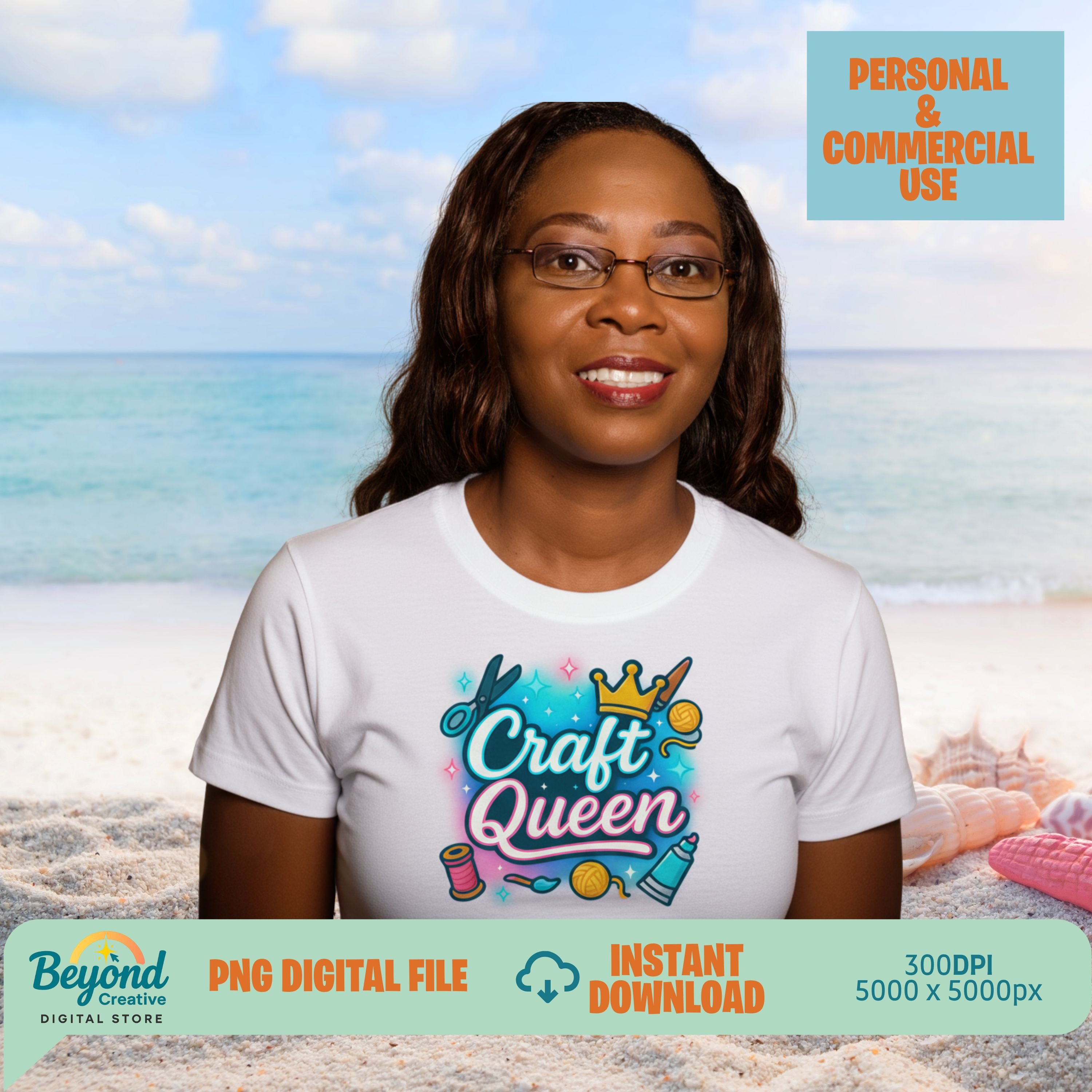 Craft Queen PNG | Bright Typography Design for Crafters & Makers ...