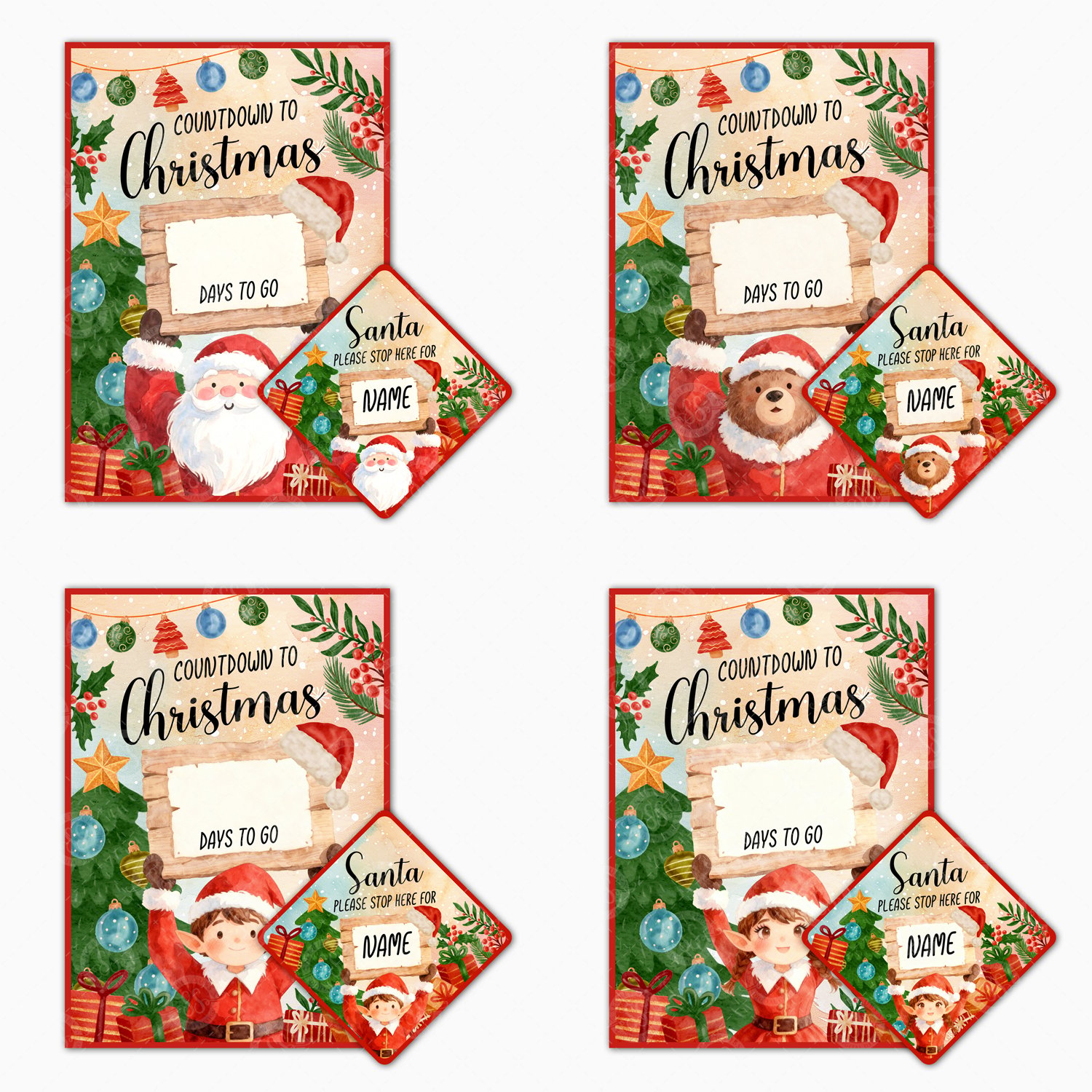 Santa Stop Sign and Christmas Countdown Bundle - Payhip