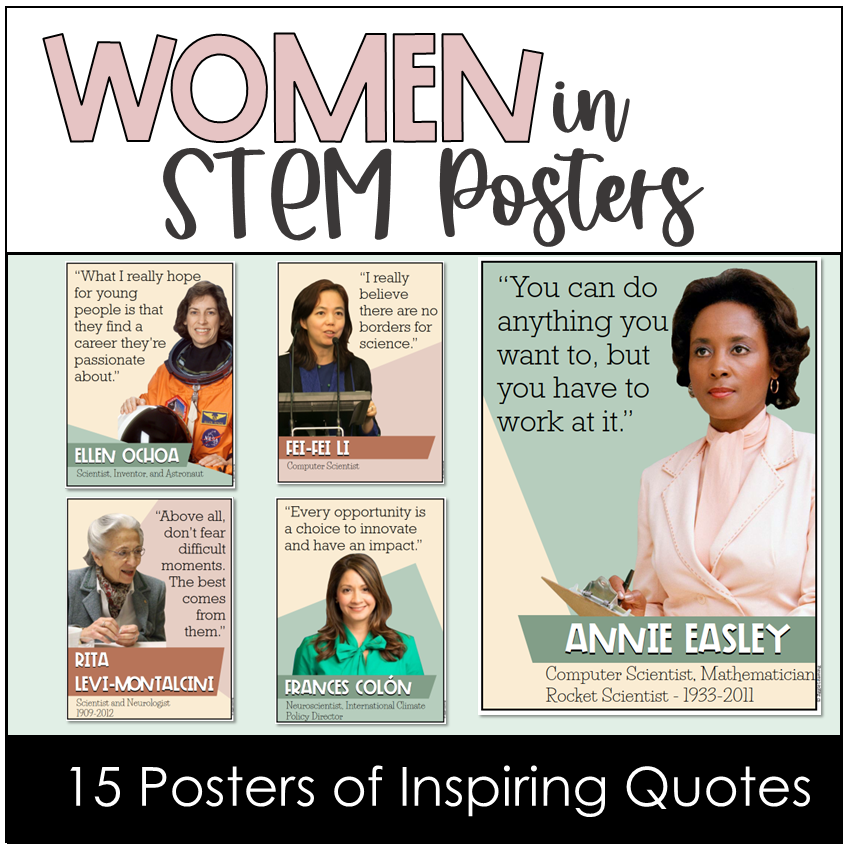 Women in STEM Posters Inspiring Quotes Women's History Month Posters