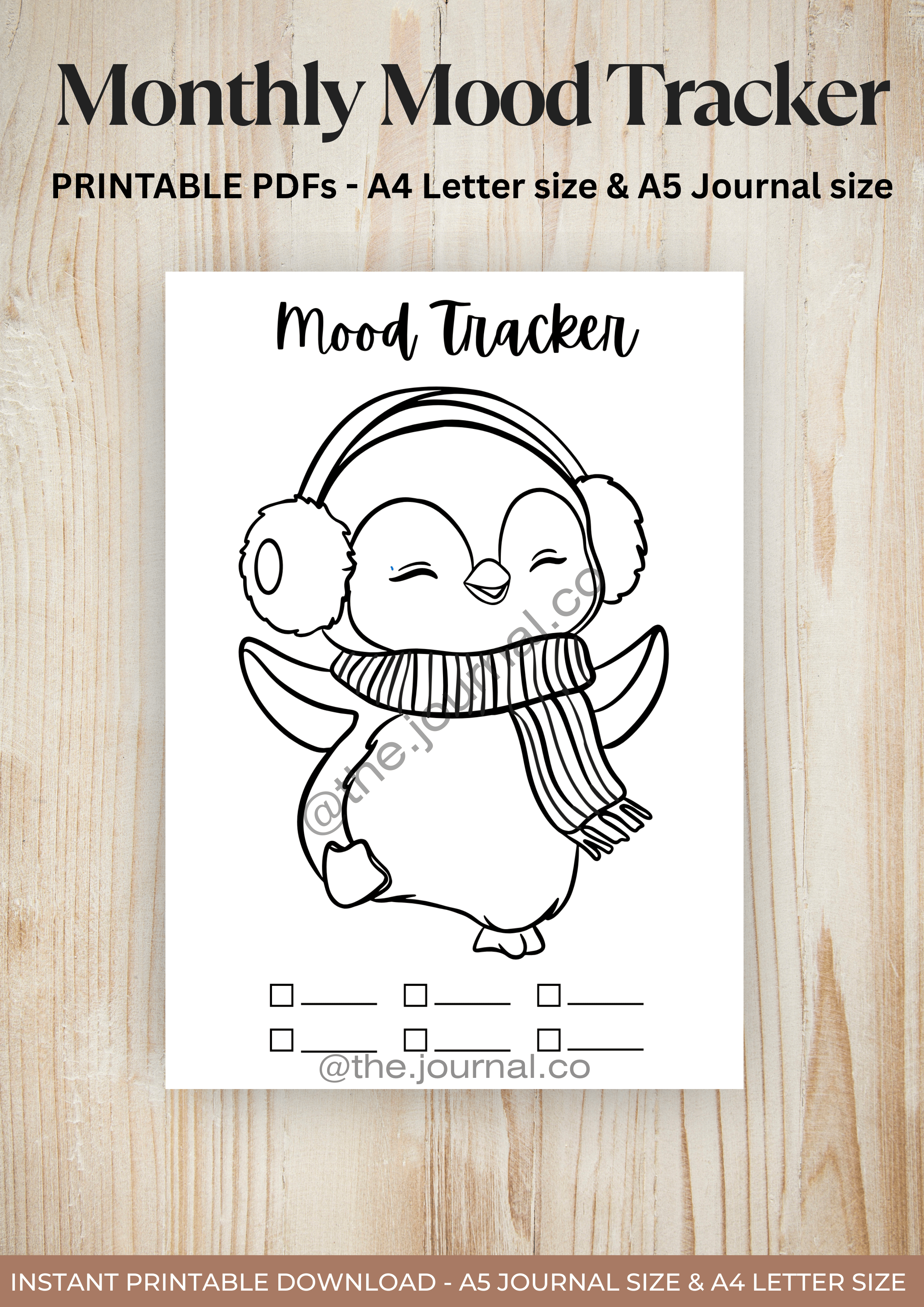 Penguin Themed Mood Tracker - Printable PDFs - Payhip