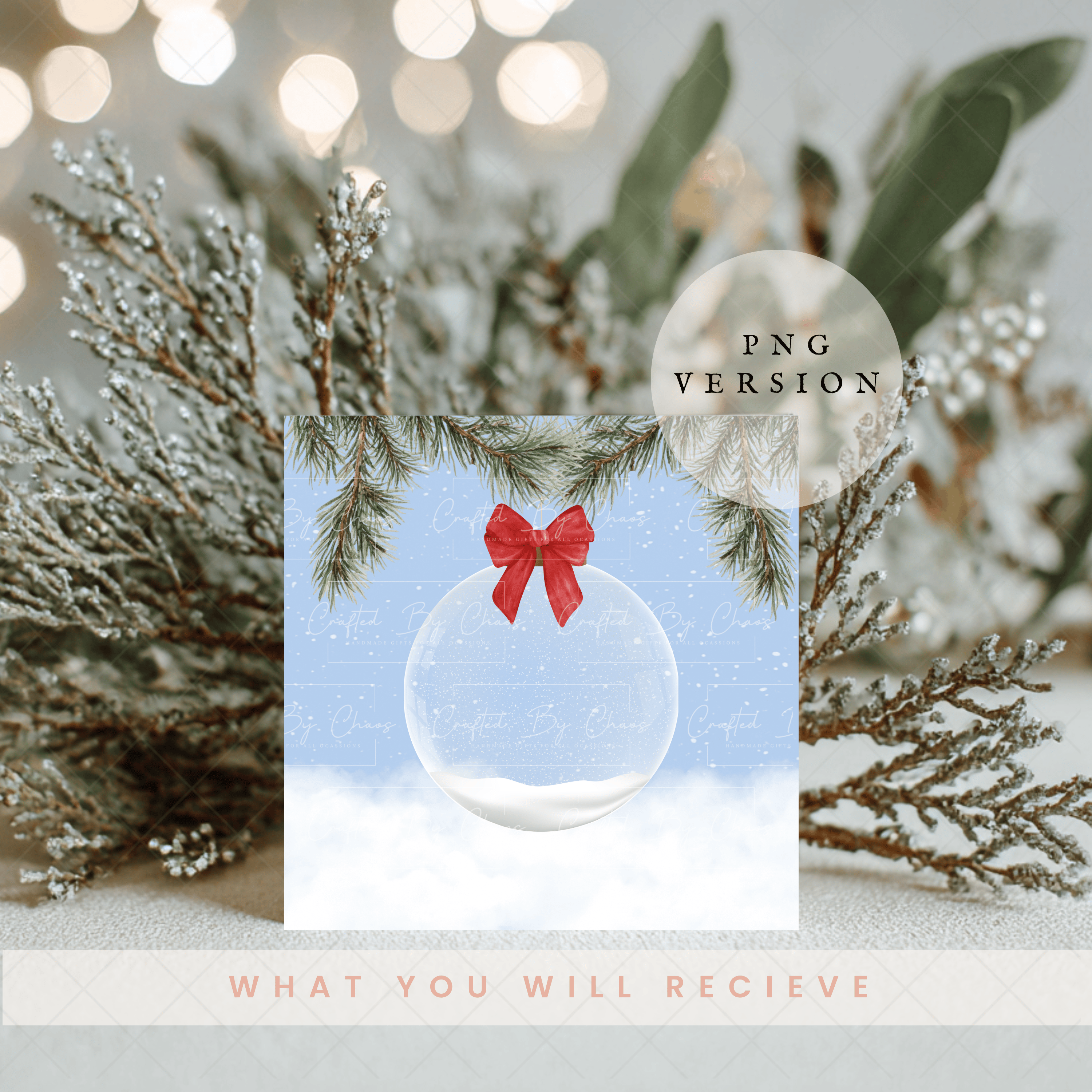 Christmas Bauble Card BACKGROUND ONLY - Payhip