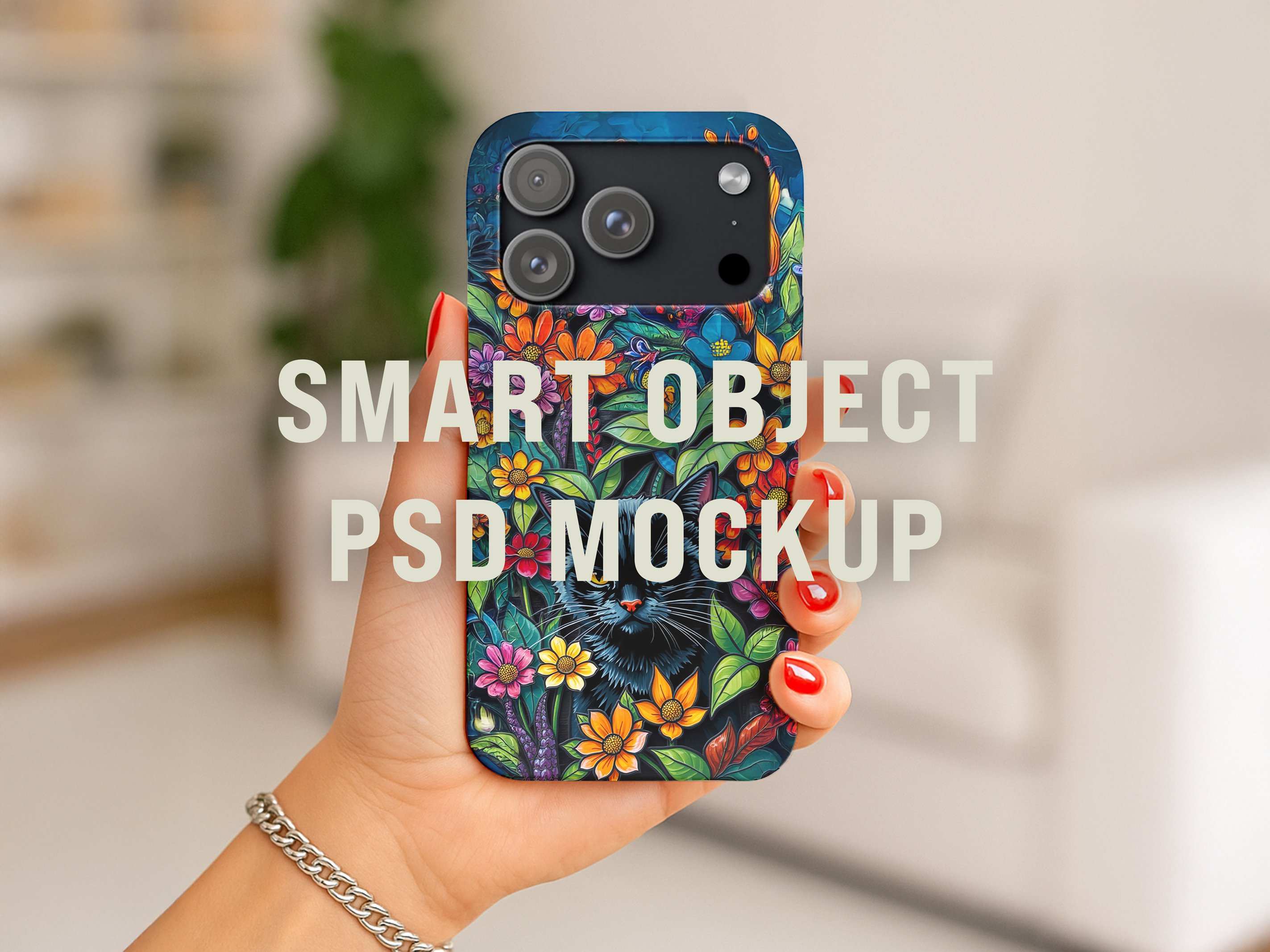 Realistic Phone Case Mockup – Editable Smart Object PSD Template