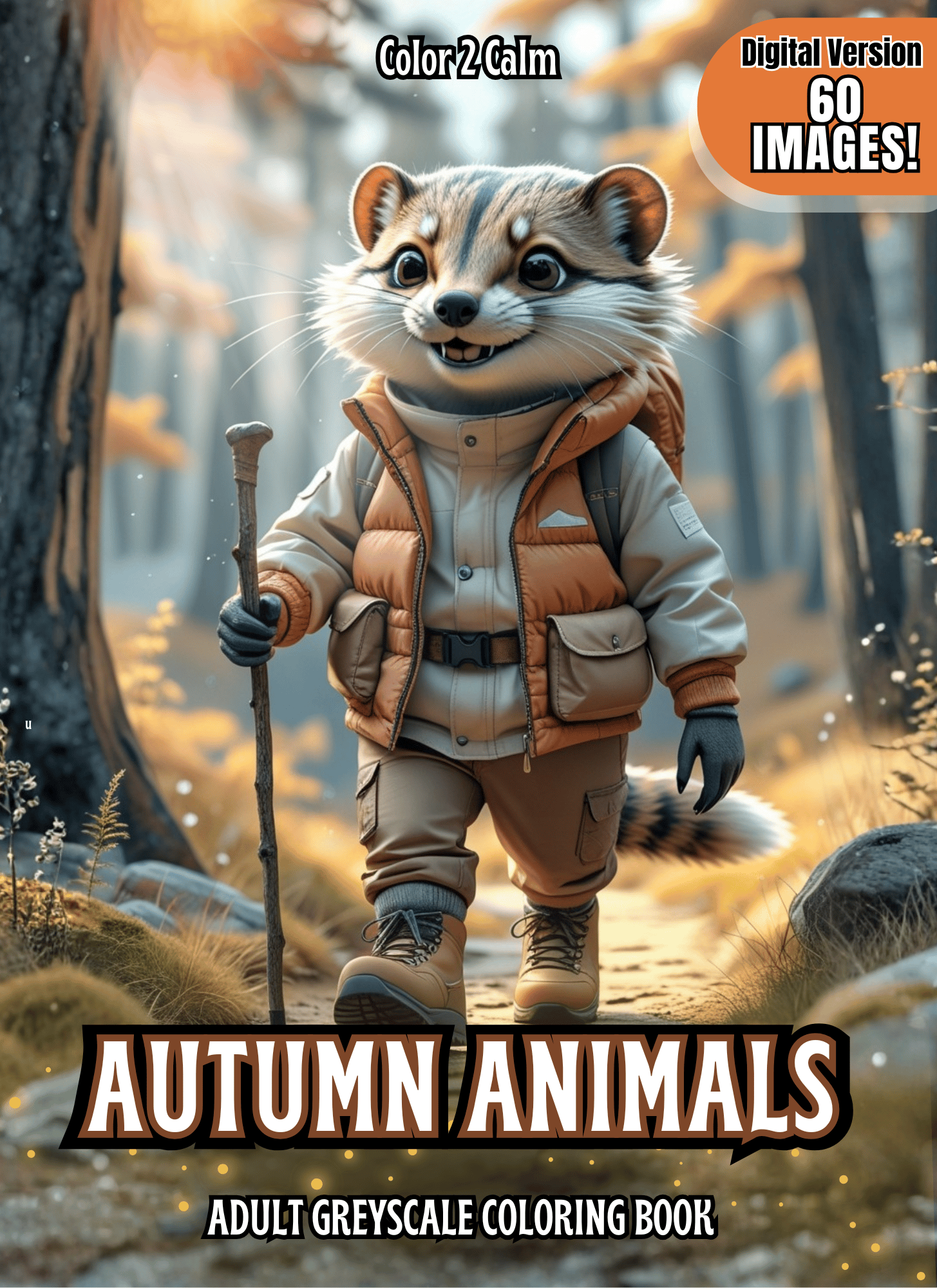 Autumn Animals Greyscale Coloring Pages (Digital Only!) - Payhip
