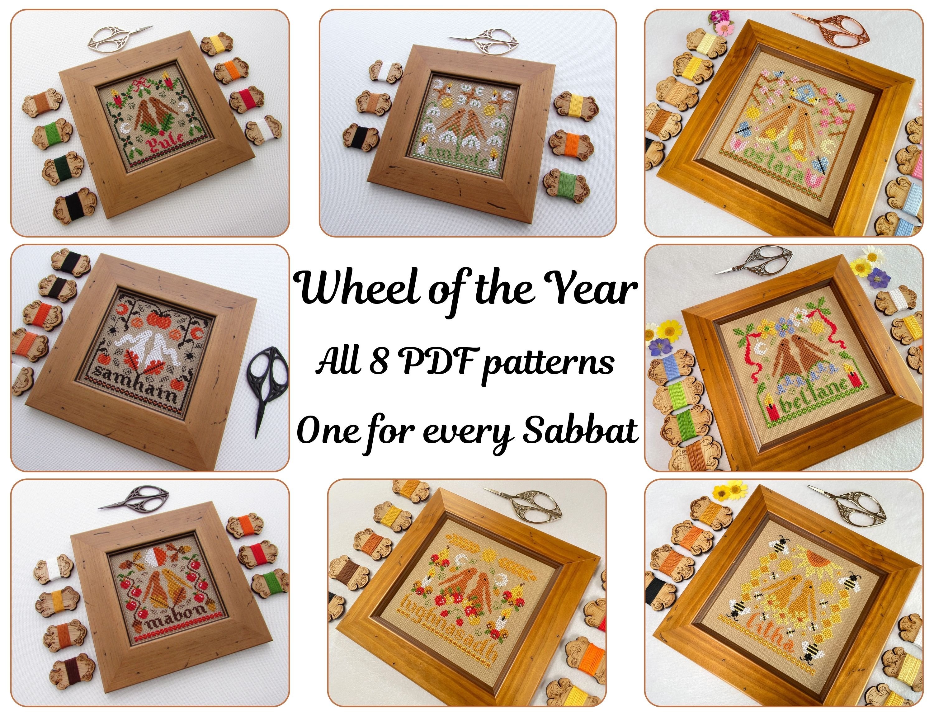 Wheel of the Year - Eight Seasonal Digital Cross Stitch Patterns ...
