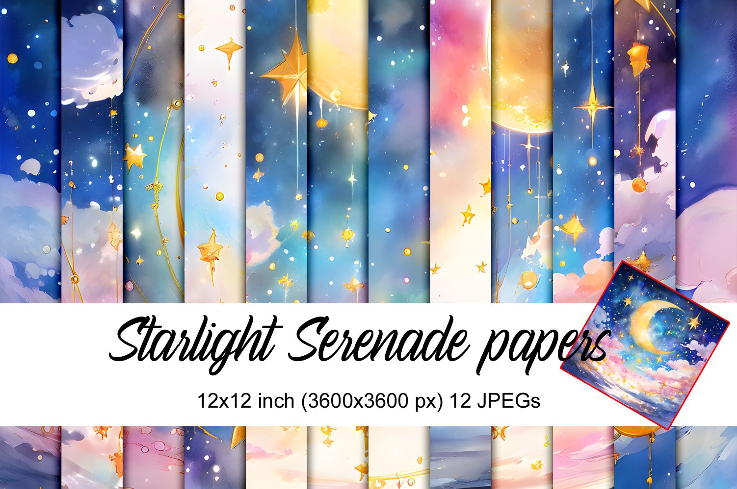 Starlight Serenade Digital Papers - Payhip