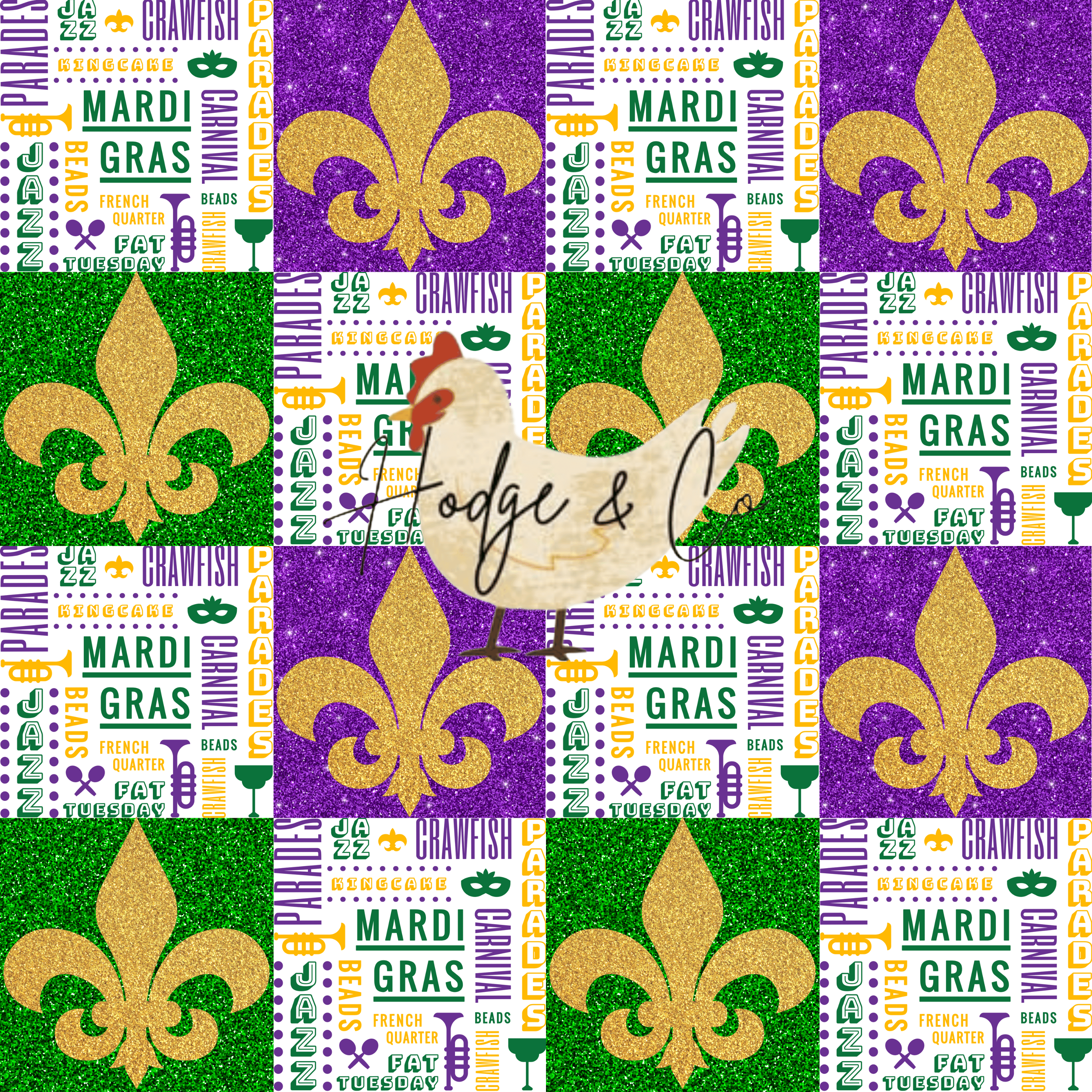 Mardi Gras checkered seamless - Payhip