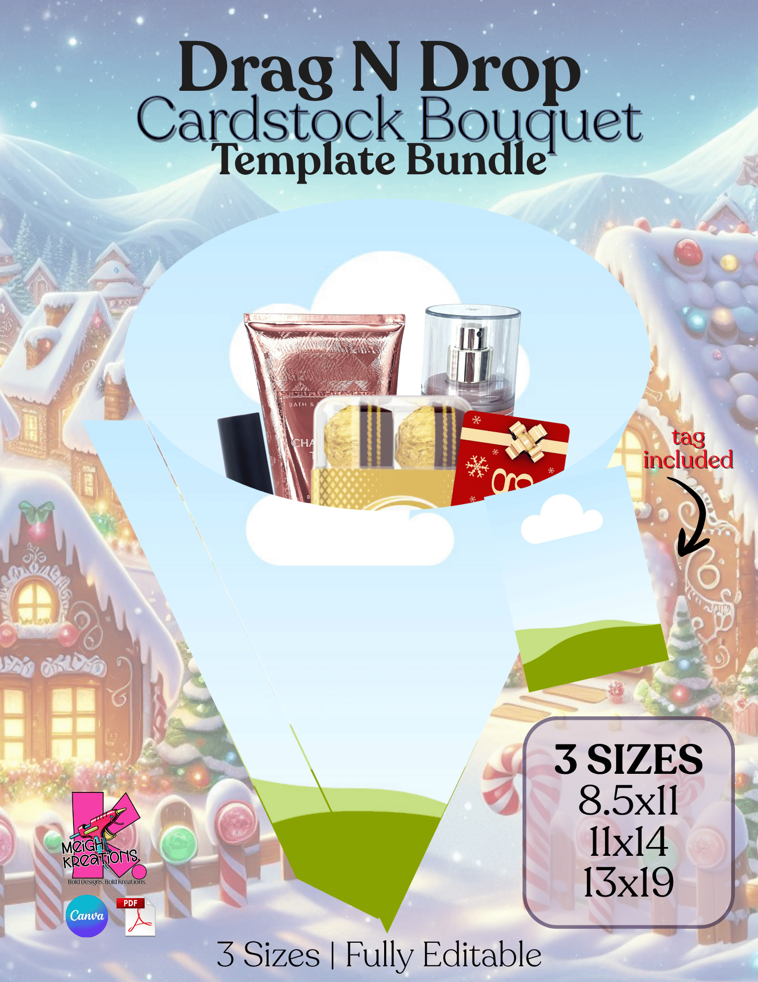 3 Drag N Drop- Bouquet Template Bundle - Payhip