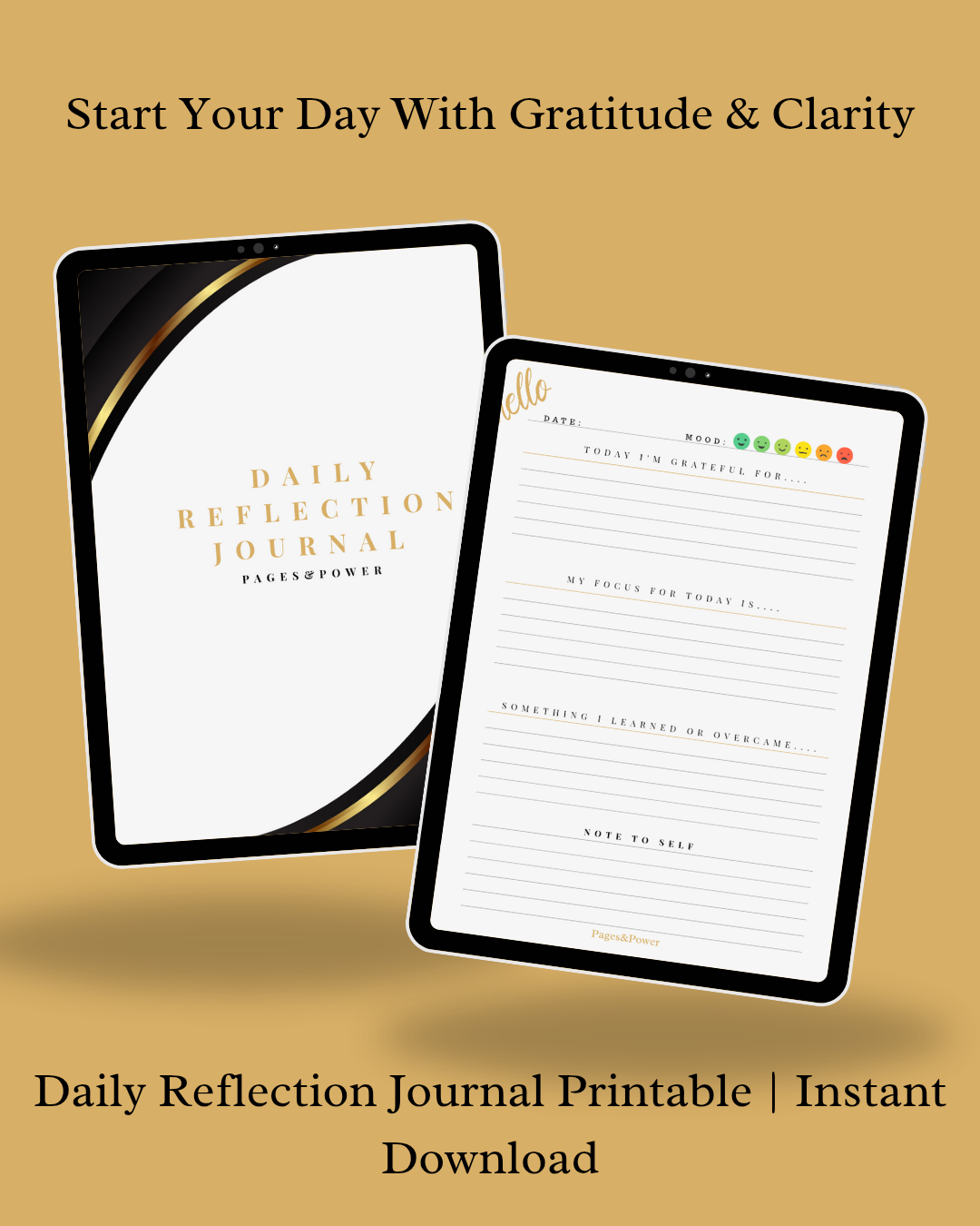Daily Reflection Journal Printable – 3-Page Set | Minimalist Self-Care ...