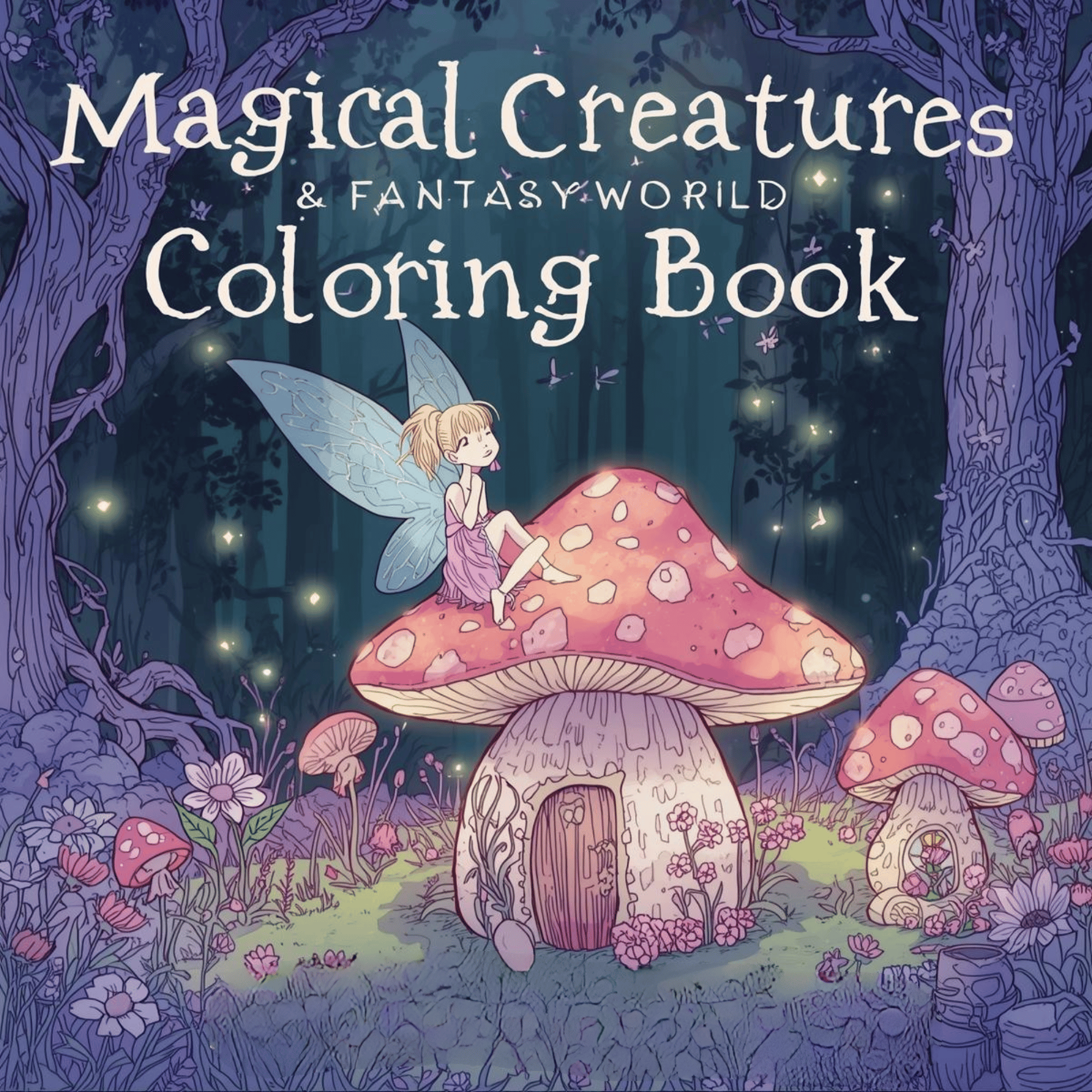 Whimsical Fantasy Coloring Book | Fairies, Mermaids, Unicorns & Castles ...
