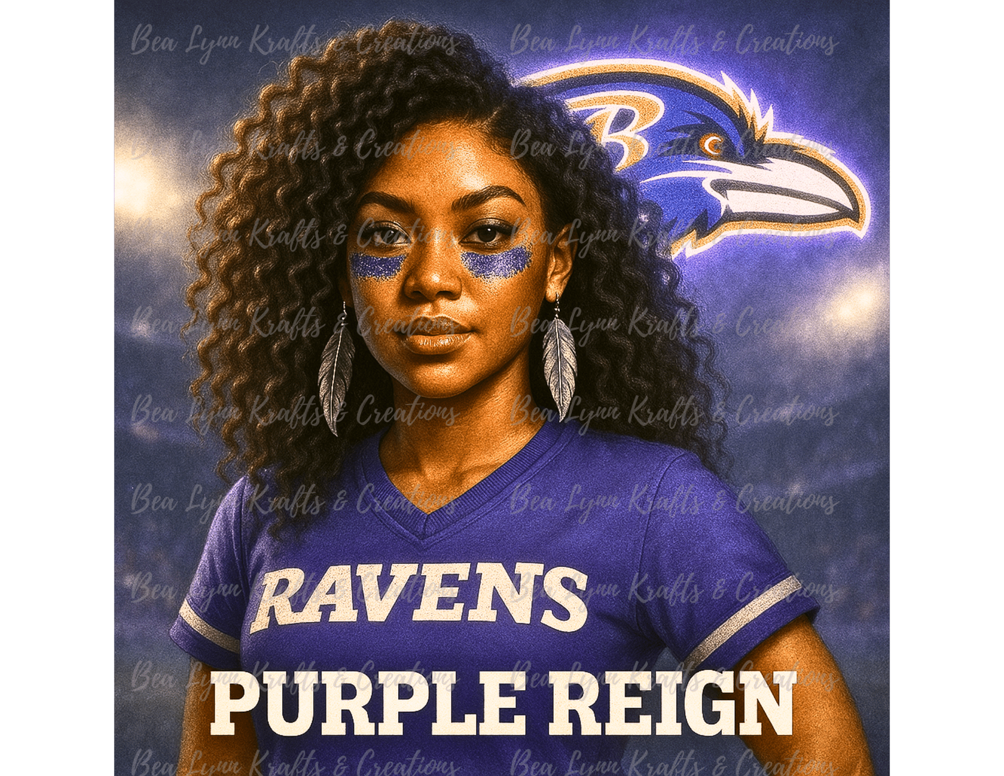 Baltimore Ravens Fan PNG – “PURPLE REIGN” Transparent Sublimation ...