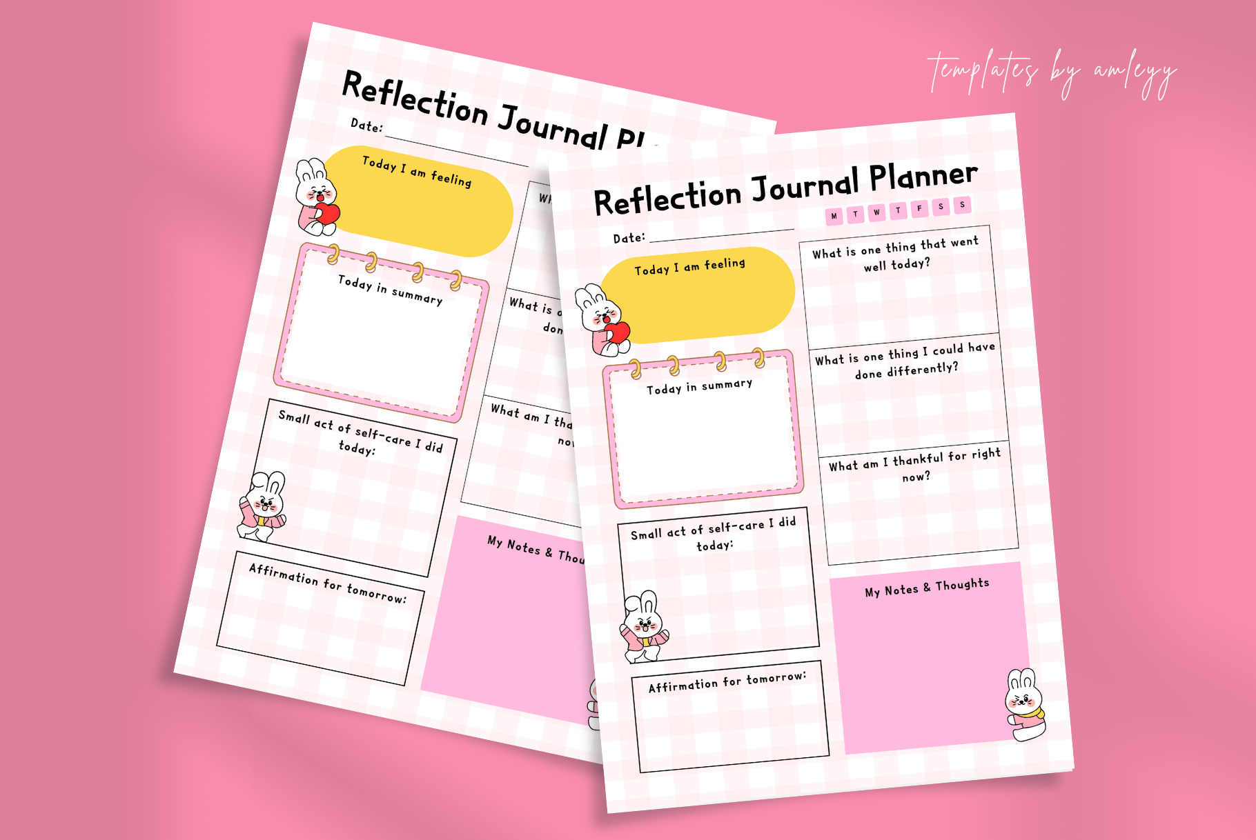 Cute Reflection Journal Planner Template Canva - Payhip
