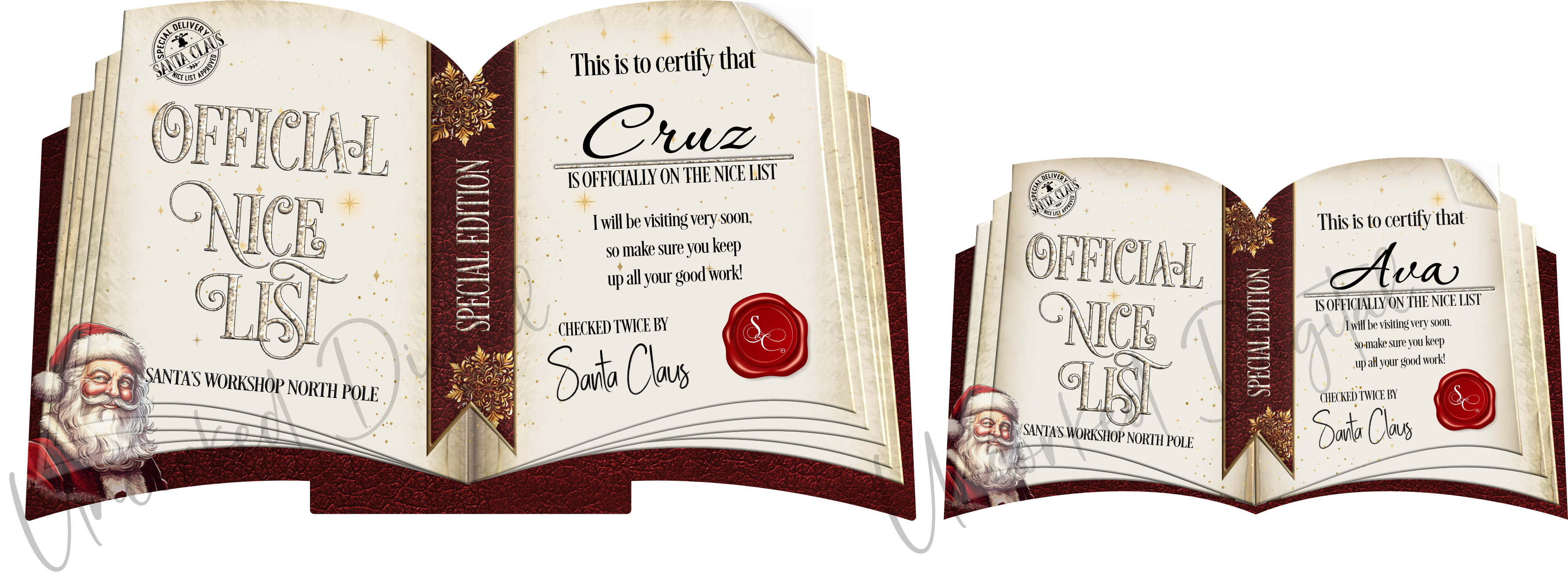 Official Nice List - hanging open book, freestanding open book ...