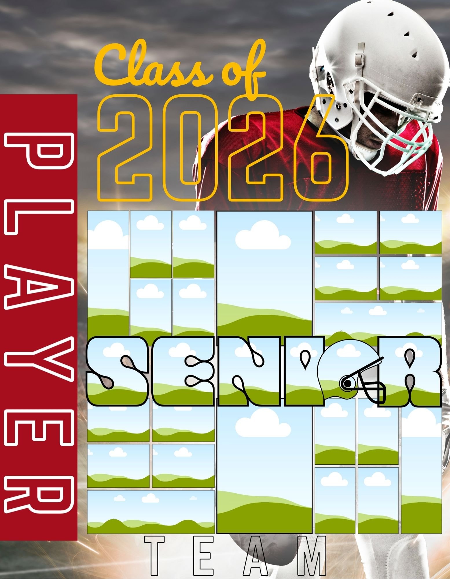 Ultimate Senior Football Photo Collage Bundle | Class of 2026 Poster ...