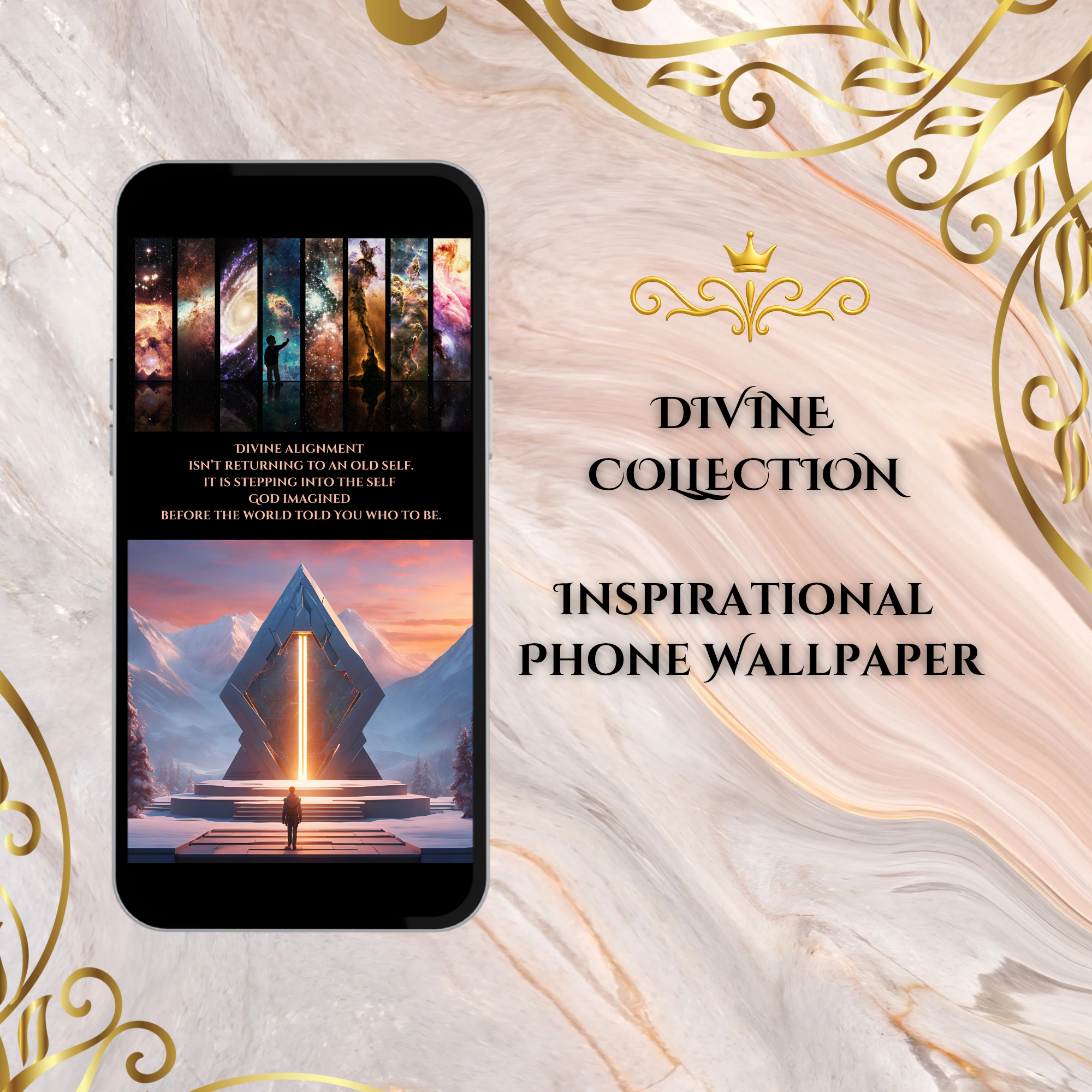 Divine Alignment • Inspirational Quote Phone Wallpaper - Payhip