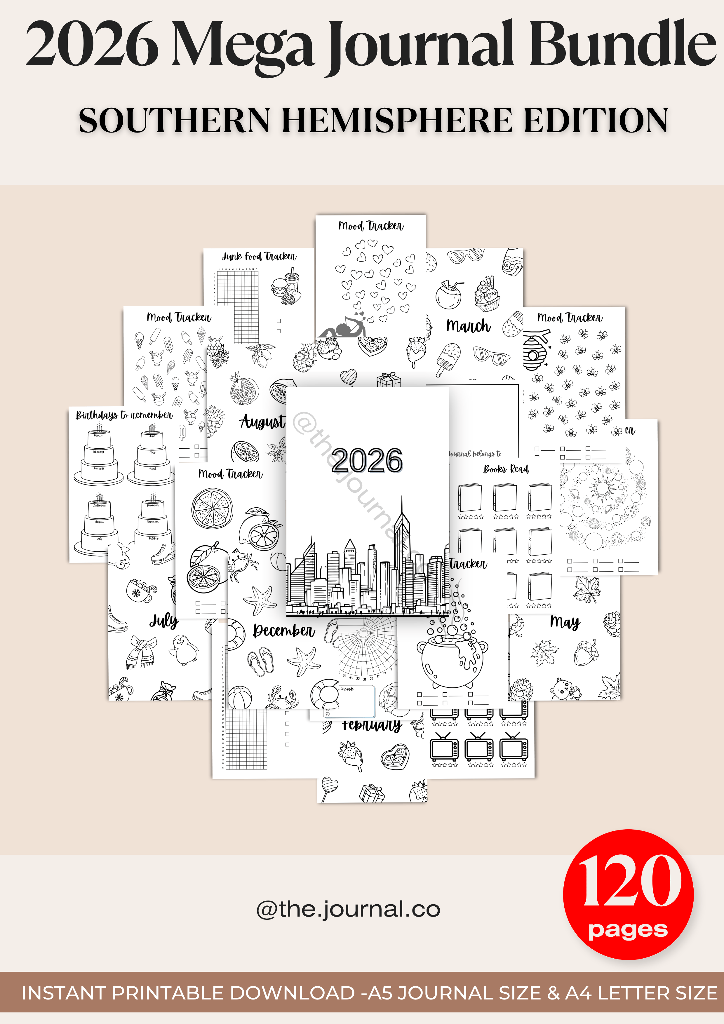 2026 Mega Journal Bundle 120 Pages - Southern Hemisphere Edition - Payhip