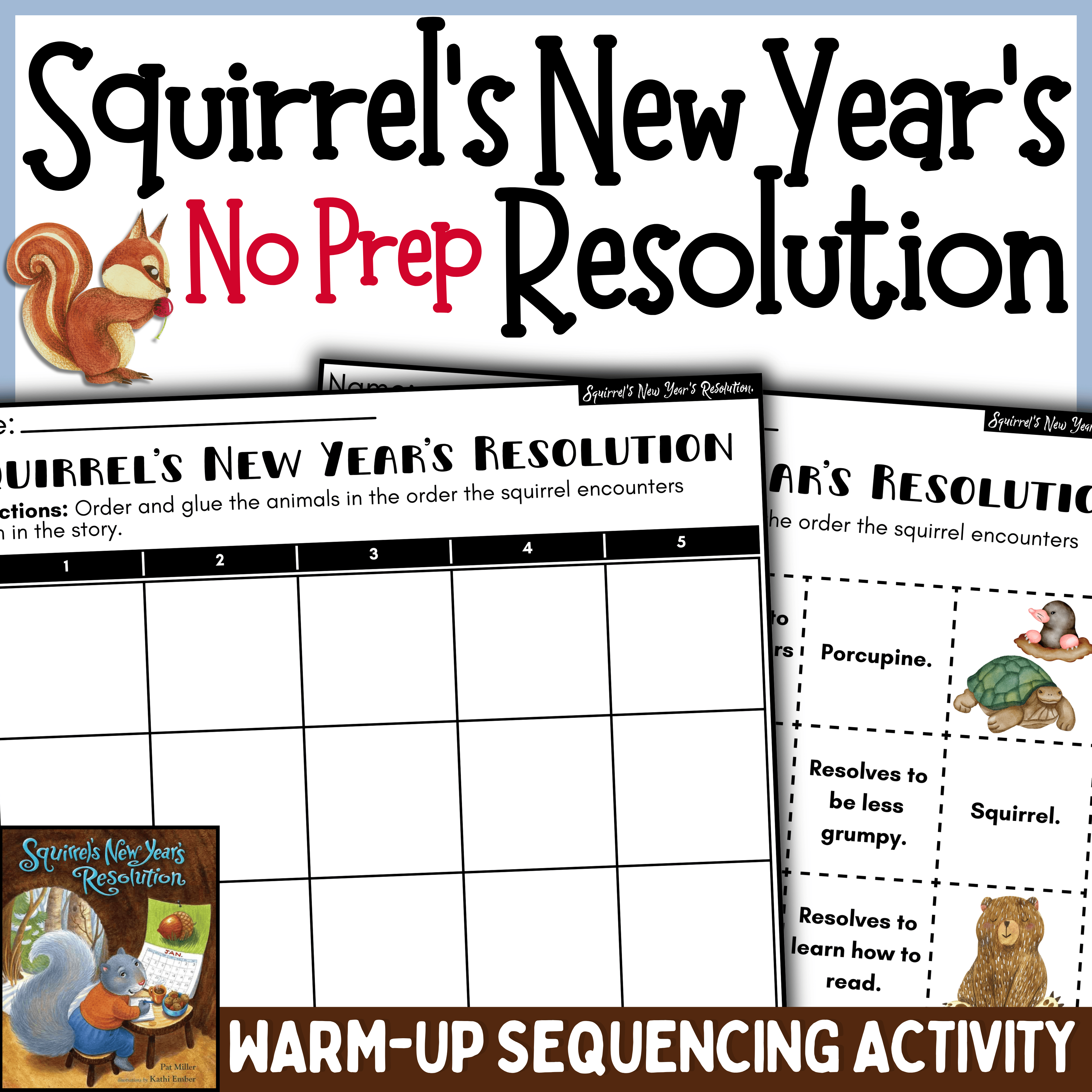 Squirrel's New Year's Resolution book Activities | Sequencing Activity ...