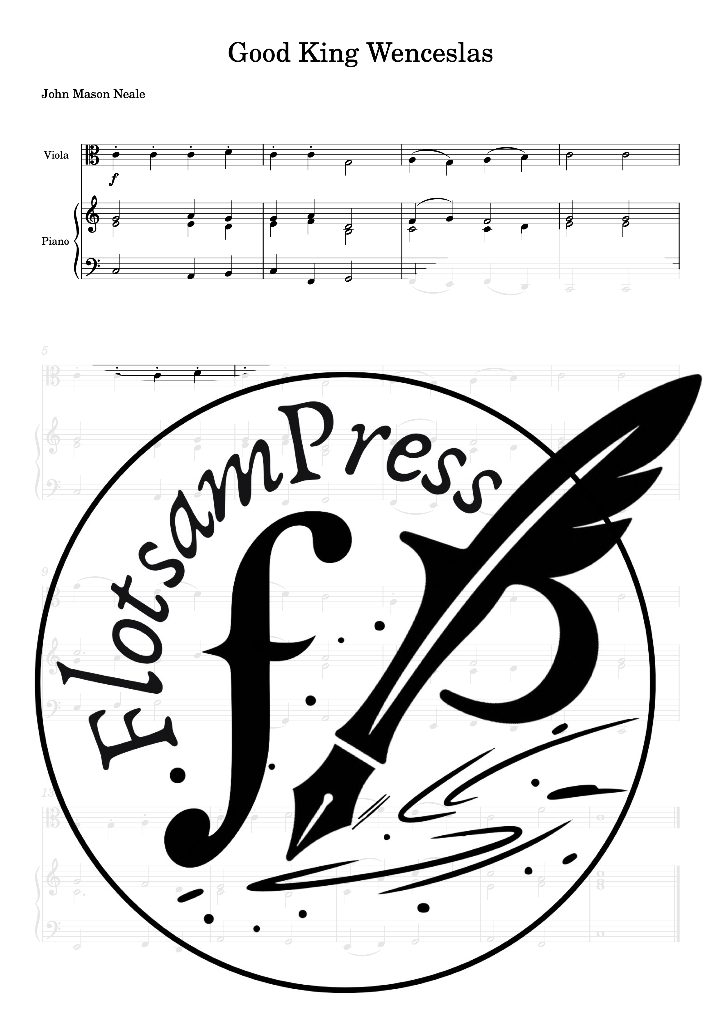 Good King Wenceslas - Beginner/Easy Viola with Piano Accompaniment (PDF ...