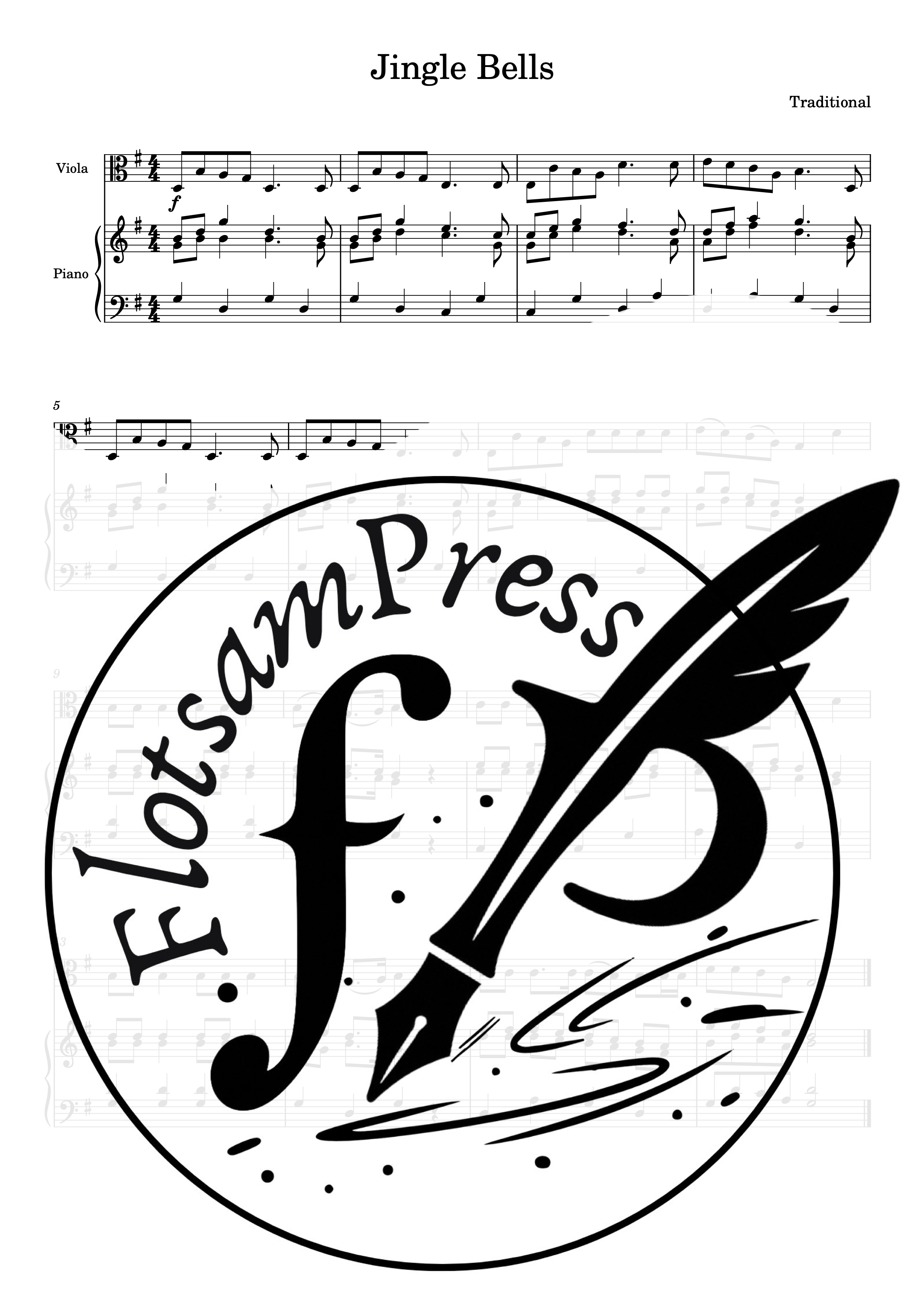 Jingle Bells - Beginner/Easy Viola with Piano Accompaniment (PDF ...