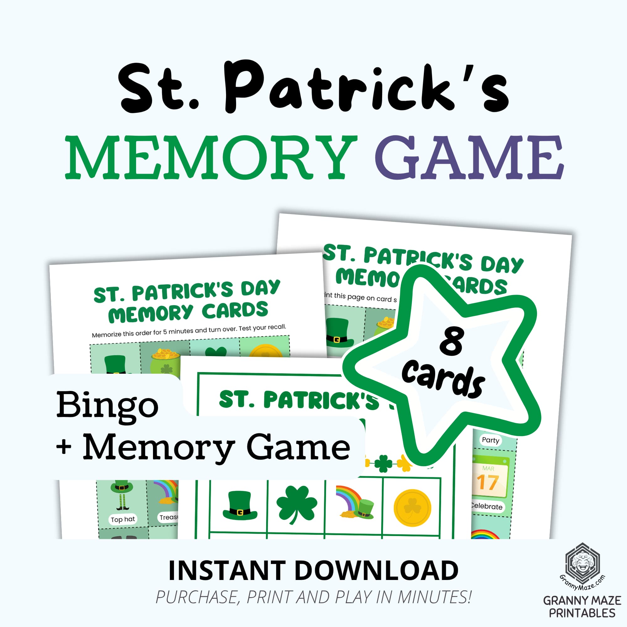 St. Patrick’s Day Bingo & Memory Challenge – Fun for the Brain!