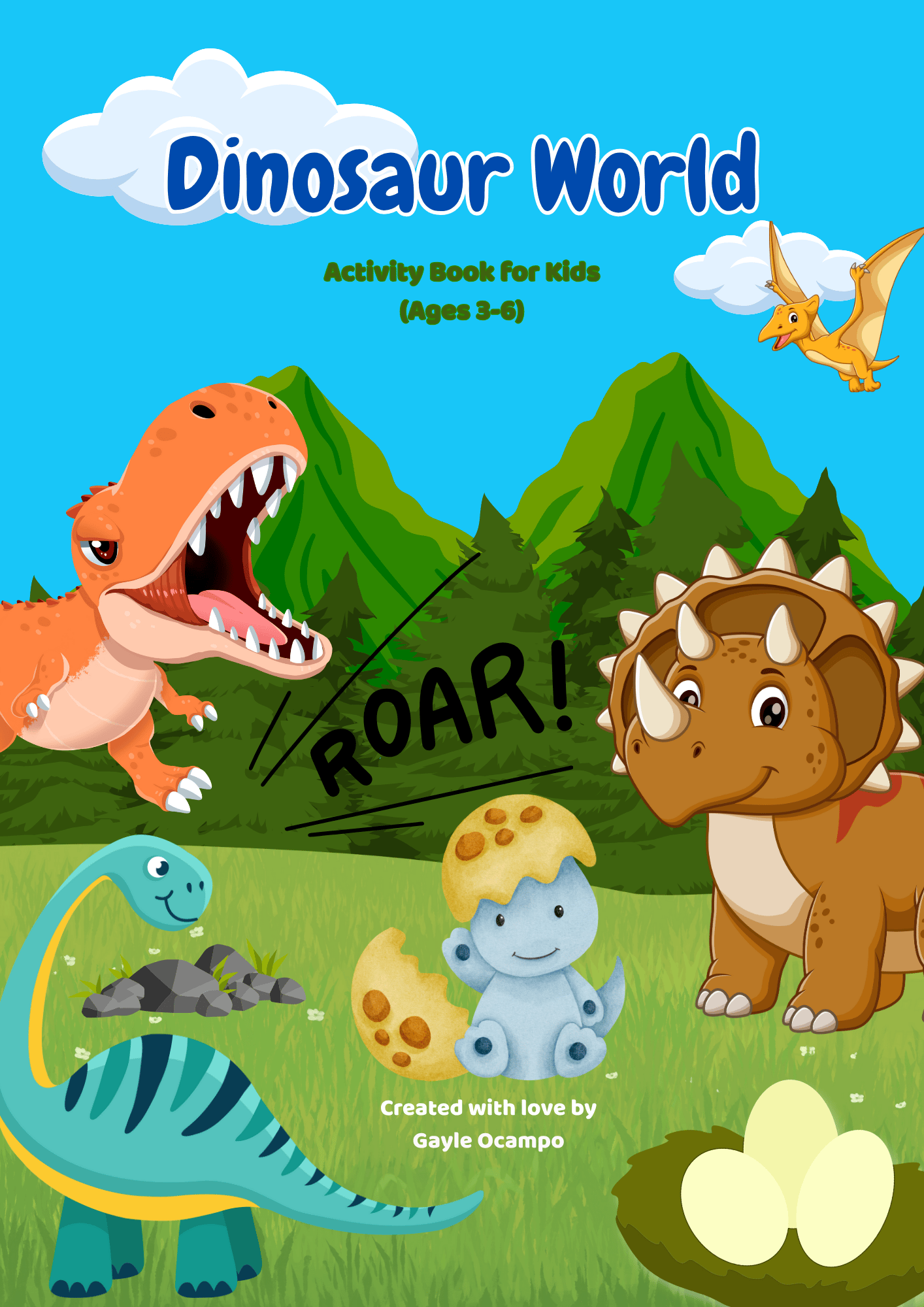 Dinosaur World Activity Book — Coloring, Matching & Counting for Kids ...