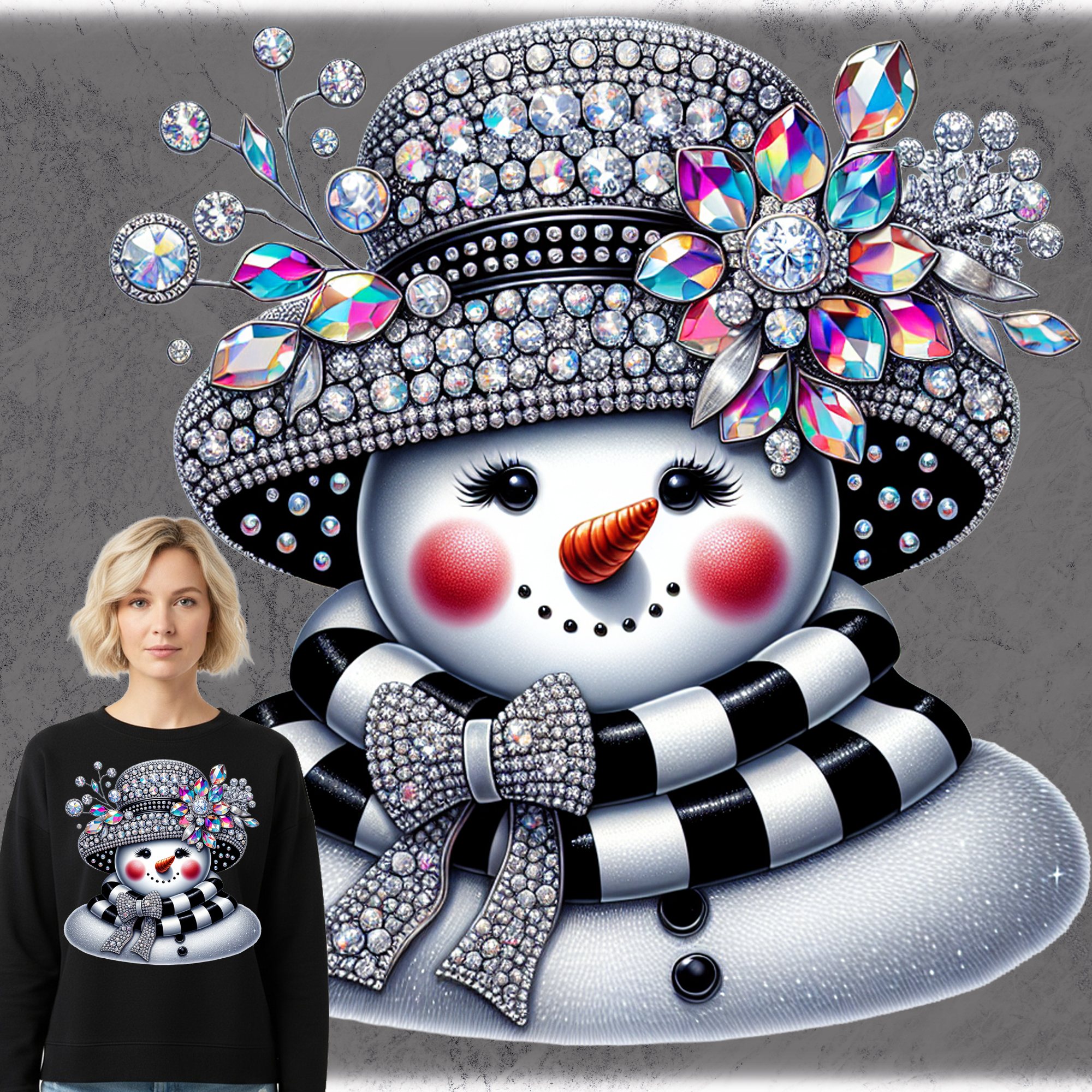 Digital Diamond Snowman PNG, 300dpi, High Resolution, Instant Download ...