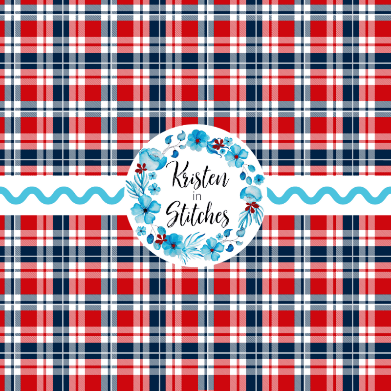 Team Spirit Sporty Plaid Seamless Pattern, New England Patriots Red ...