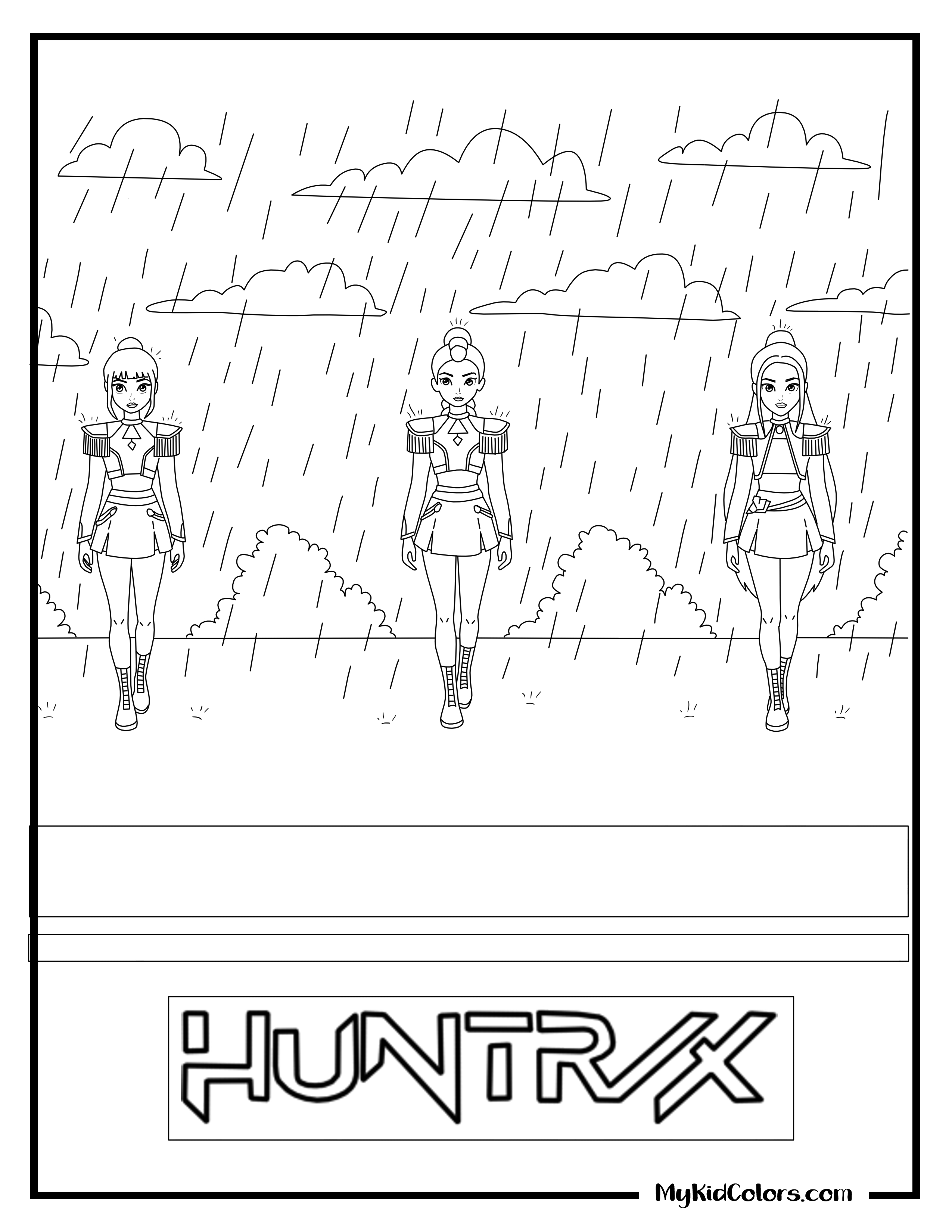 Free Human-Drawn Huntrix Coloring Pages - K-Pop Demon Hunters Sheets ...
