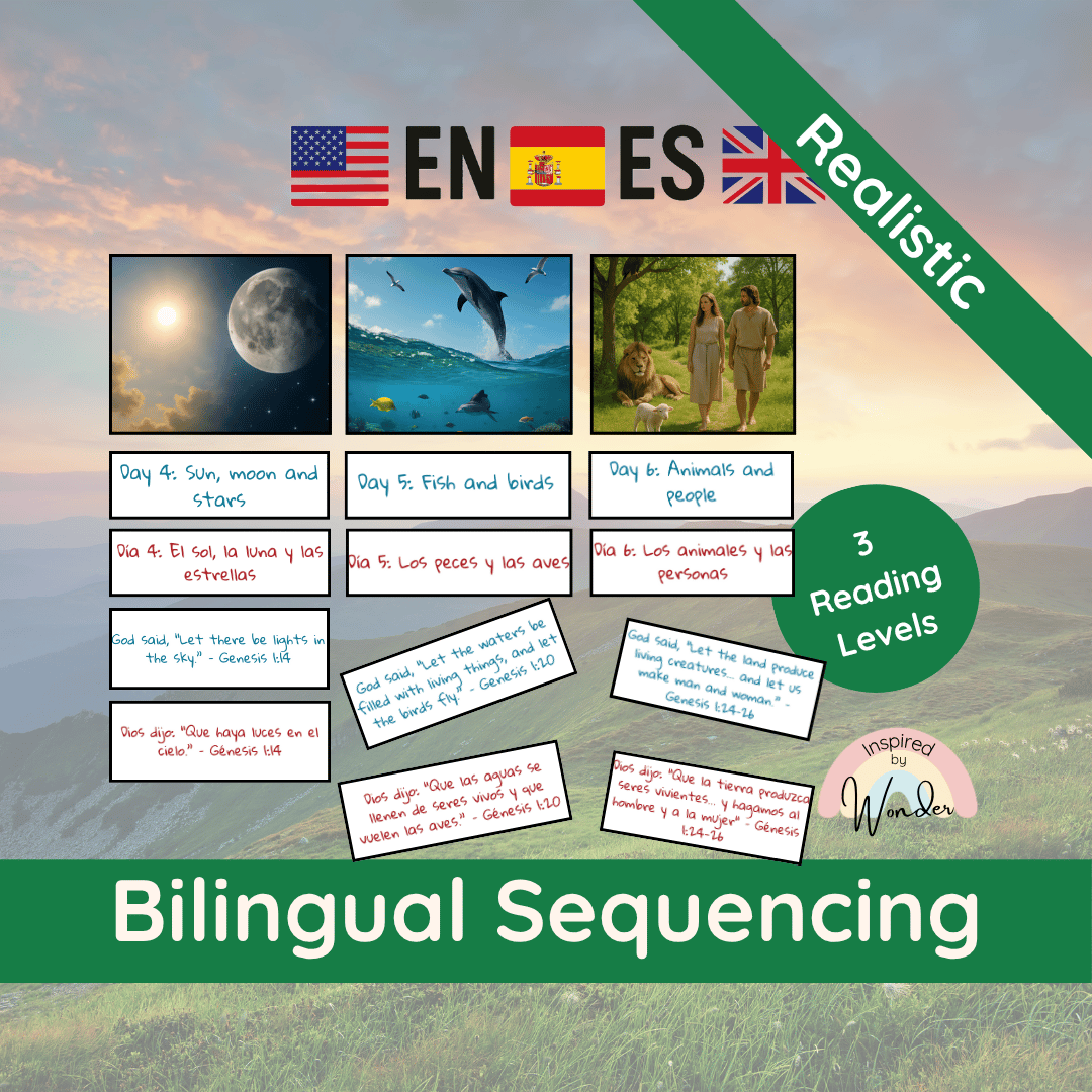 Spanish English Bilingual Creation Montessori Sequencing Cards