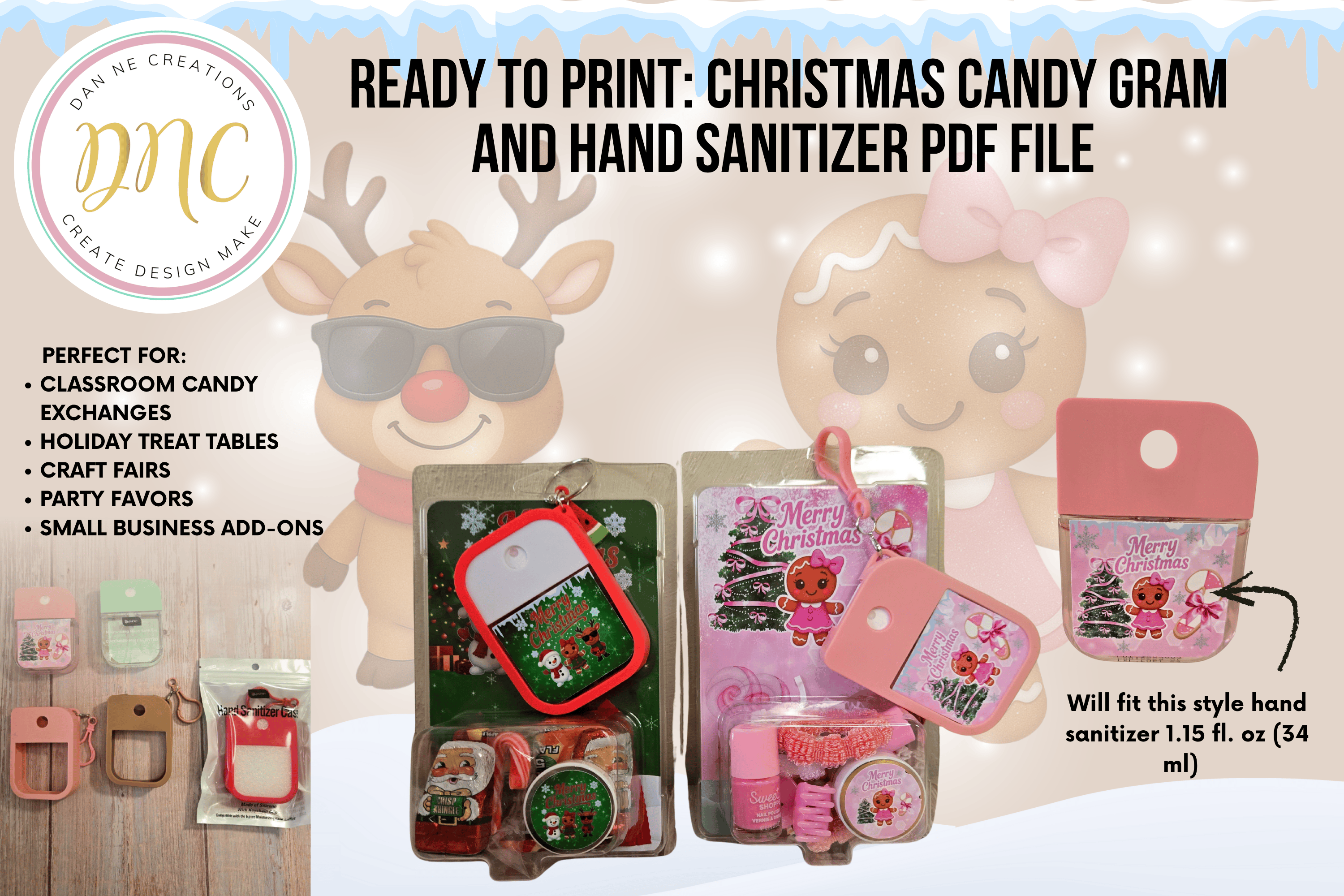 Candy Gram & Hand Sanitizer Label Bundle – Instant Digital Download