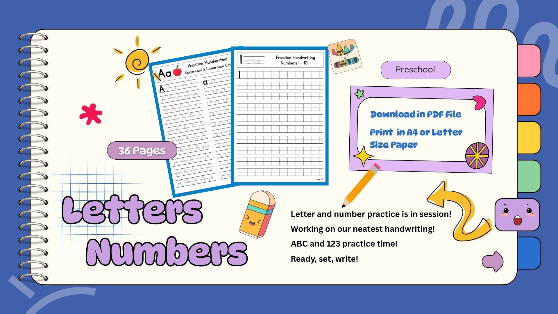 Letters and Numbers Tracing/Handwriting practice - Payhip