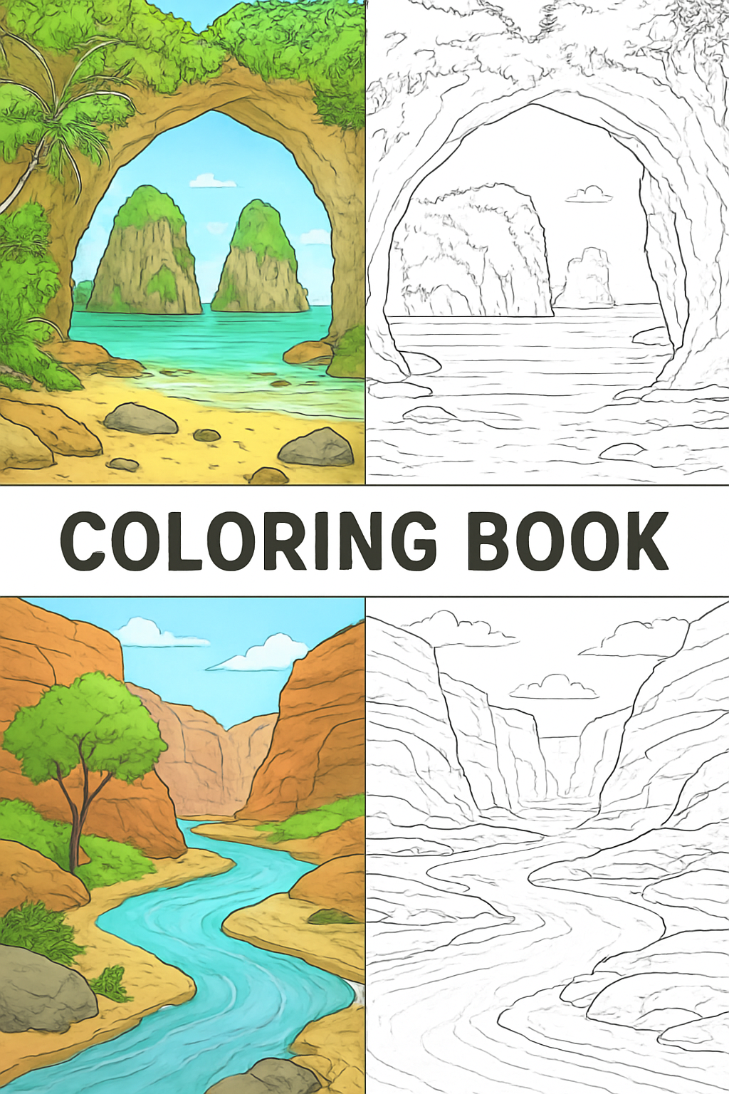20 Cave Coloring Pages for Adults – Printable Underground Nature Art ...