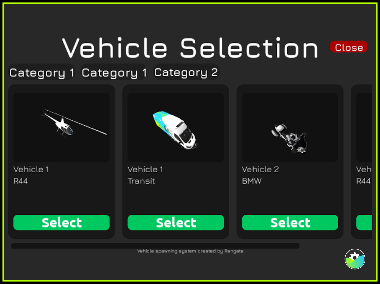 Simple Vehicle Spawn System