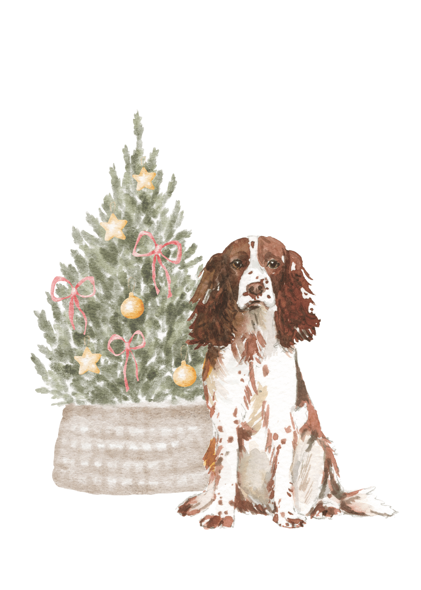 ENGLISH SPRINGER PRINTABLE CHRISTMAS NOTECARD .2 - Payhip