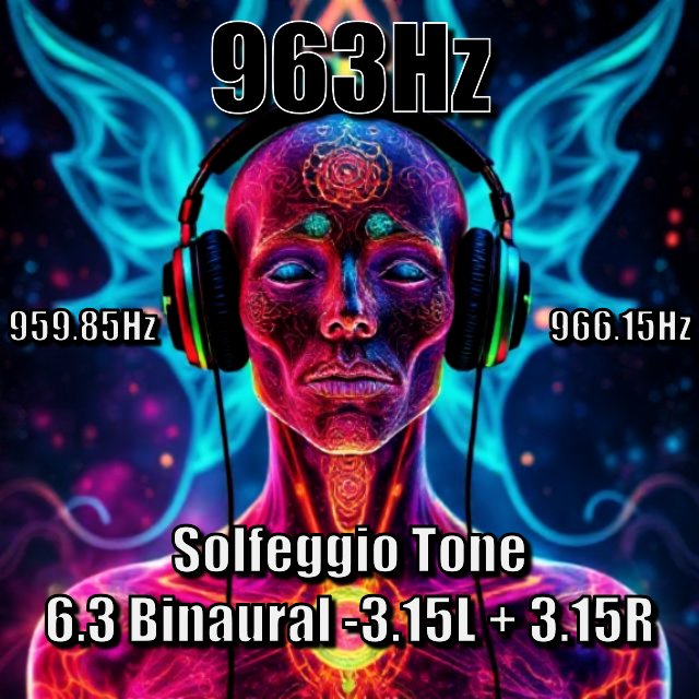 963Hz Solfeggio Frequency - 6.3Hz (Theta) Binaural Differential (2 ...