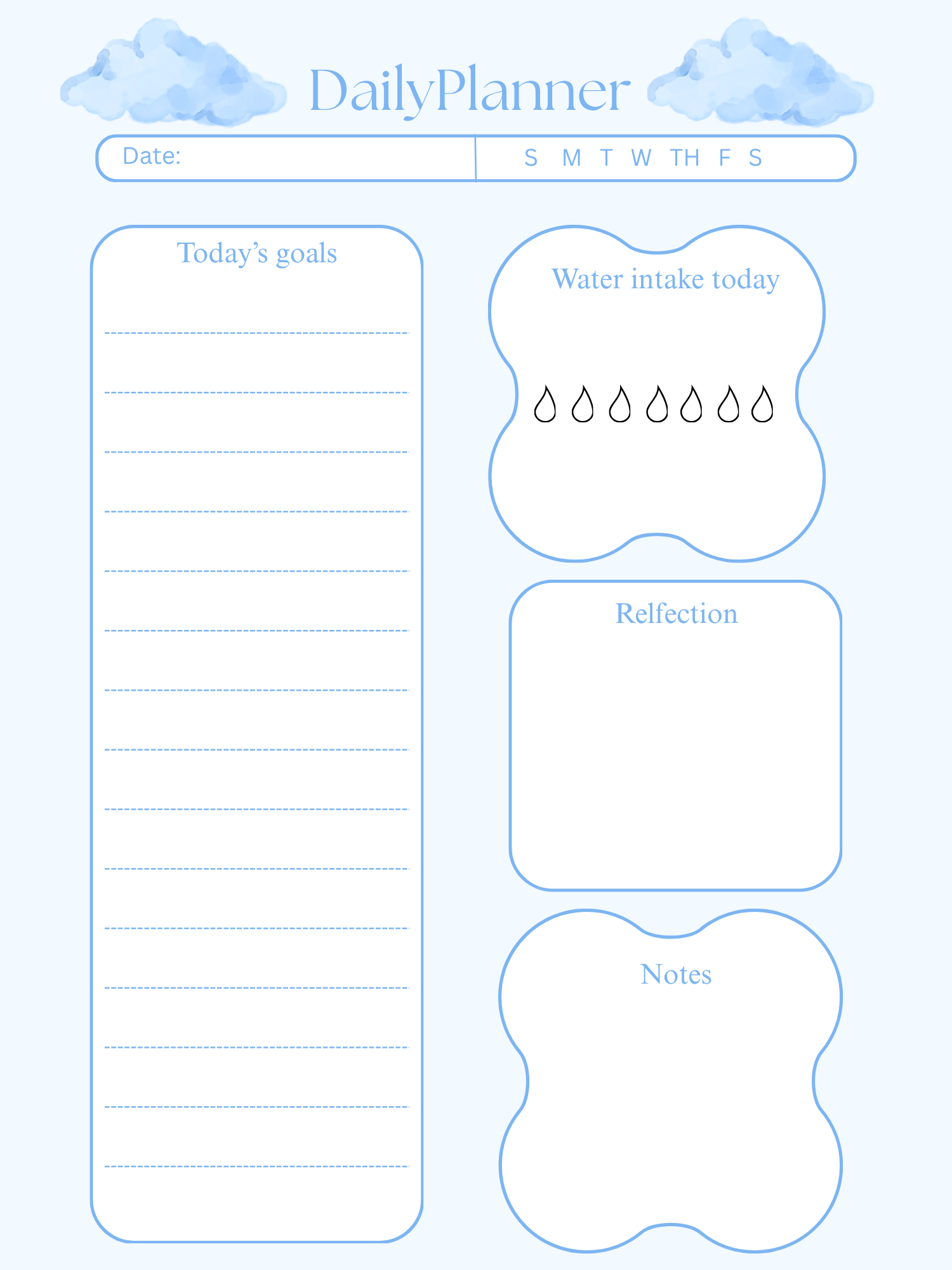 Cloud-Themed Daily Planner - Payhip