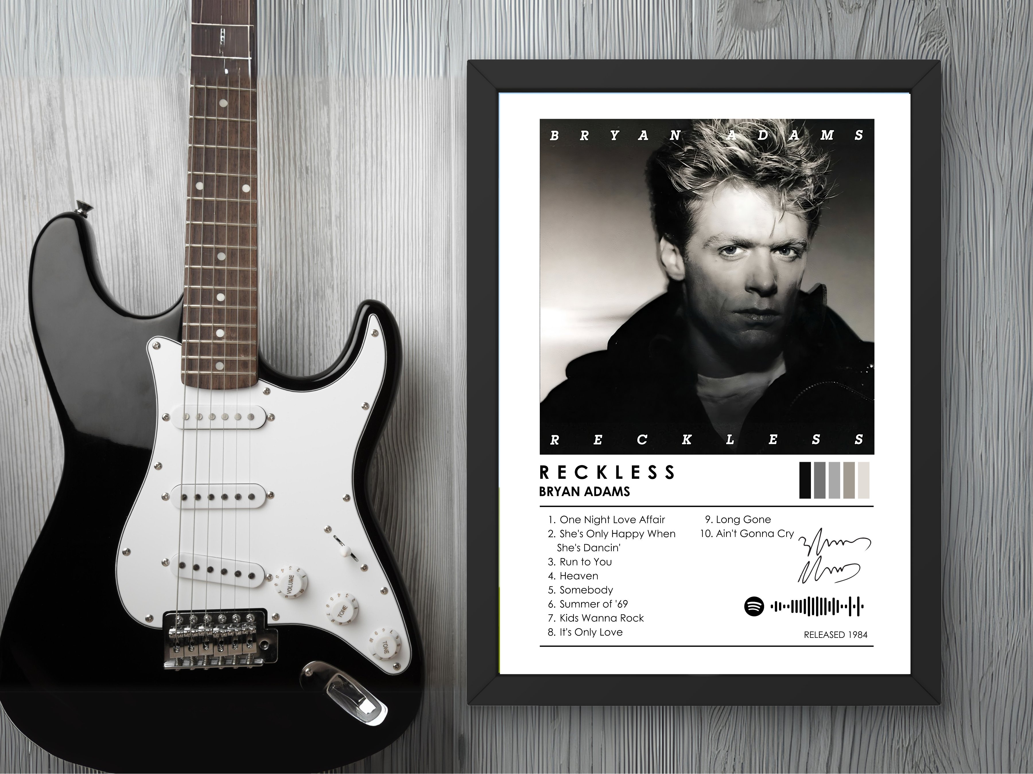 Bryan Adams – Reckless Poster | Album Cover Print | 80s Rock Music Wall ...