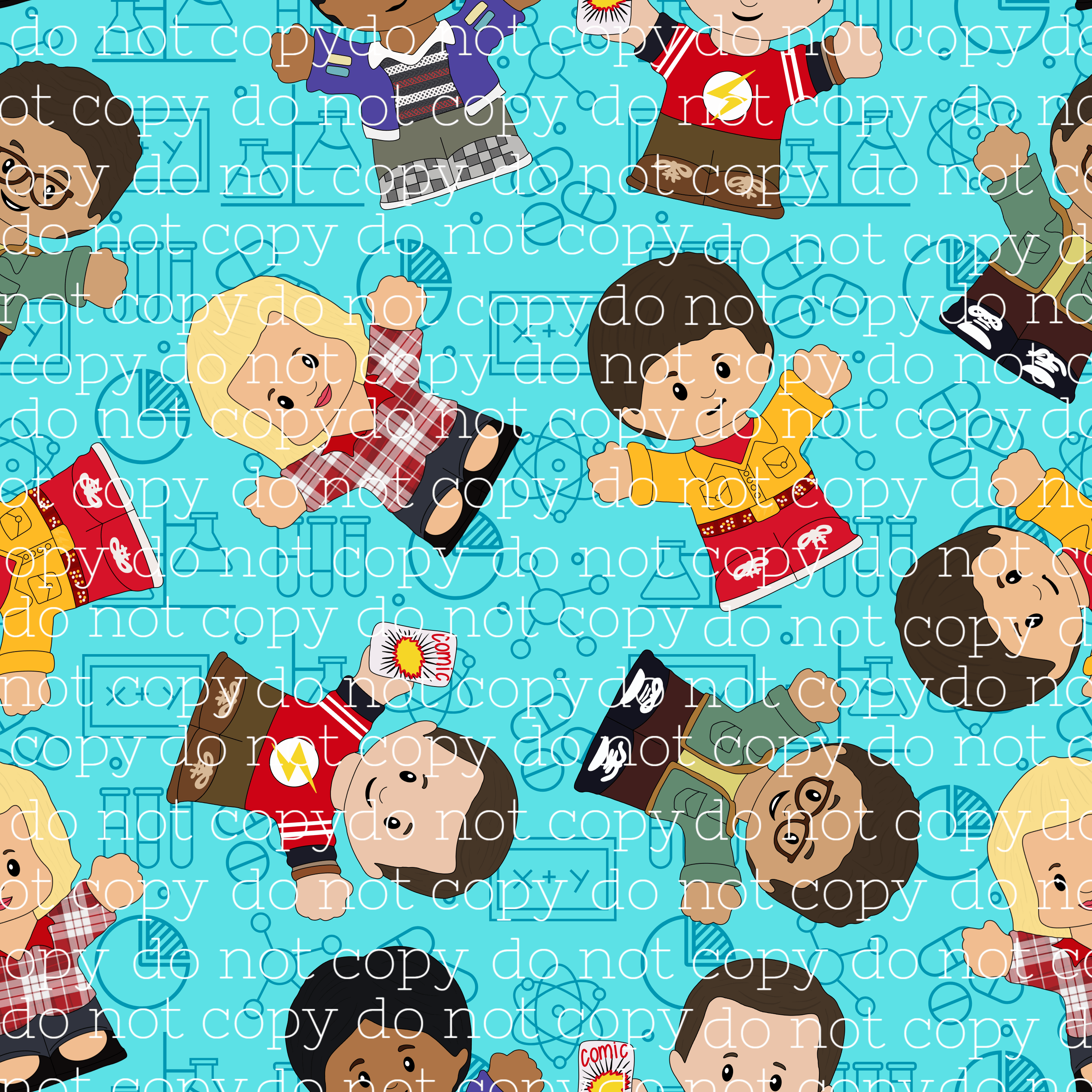 Little People Big Bang Theory – Character Seamless Pattern - Payhip