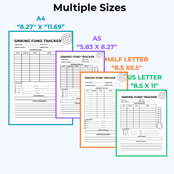 Sinking Fund Planner & Savings Dashboard | Fillable PDF | Milestone ...